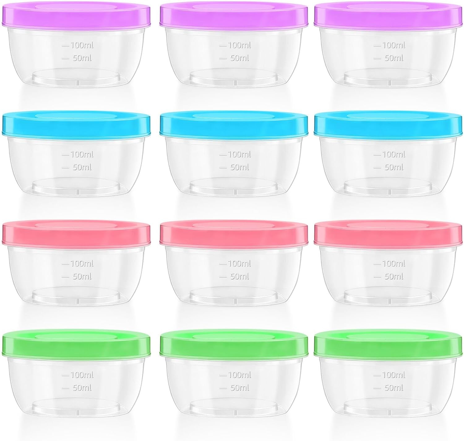 5 oz Small Freezer Storage Containers with Screw Lids, 12 Pack Reusable ...