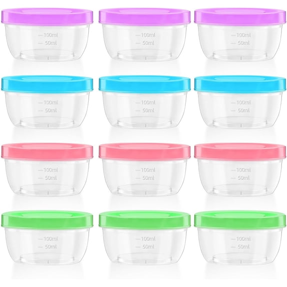 5 oz Small Freezer Storage Containers with Screw Lids, 12 Pack Reusable ...