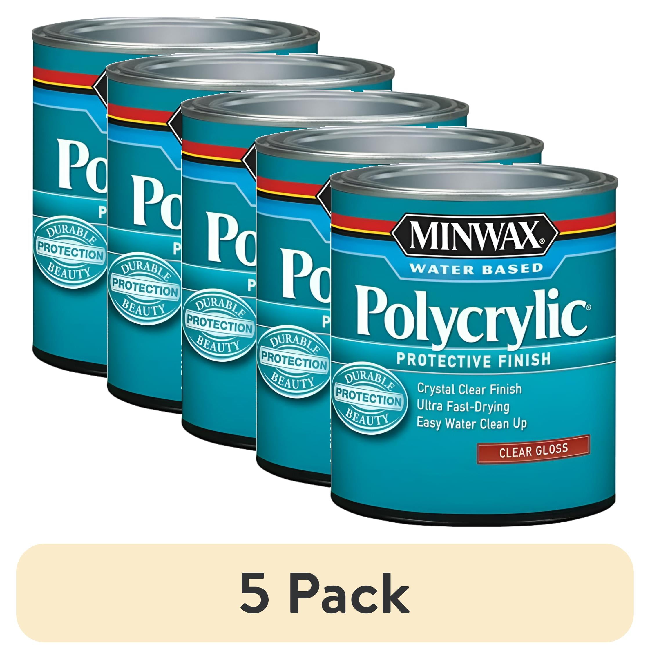 (5 pack) Minwax 255554444 Minwaxc Polycrylic Water Based Protective ...
