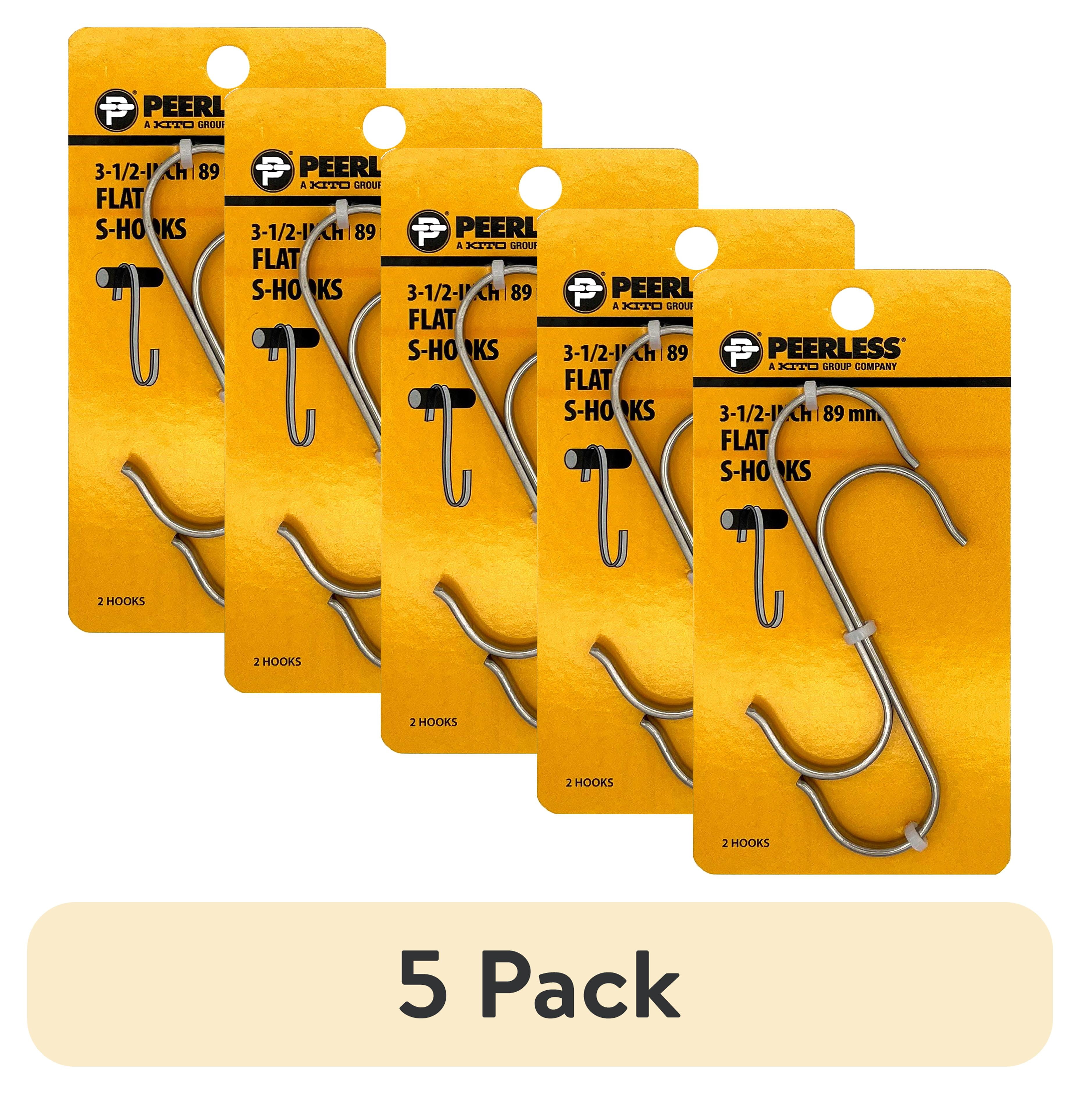(5 pack) 3.5" Flat S-Hooks, 2 Hooks, Zinc, Peerless Chain Company ...