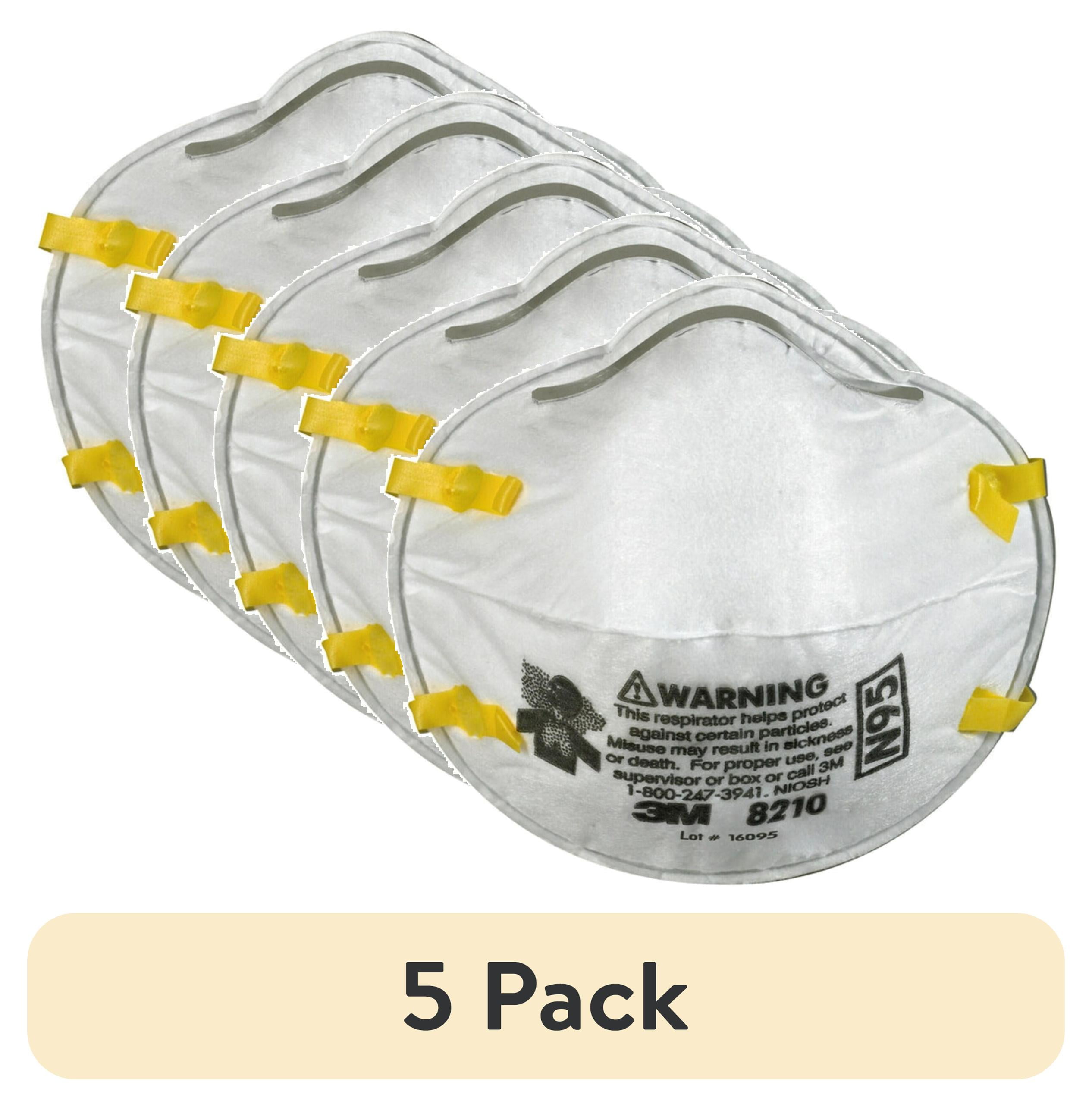(5 pack) 3M N95 Respirator, Captures Particulates for Painting, Safety ...