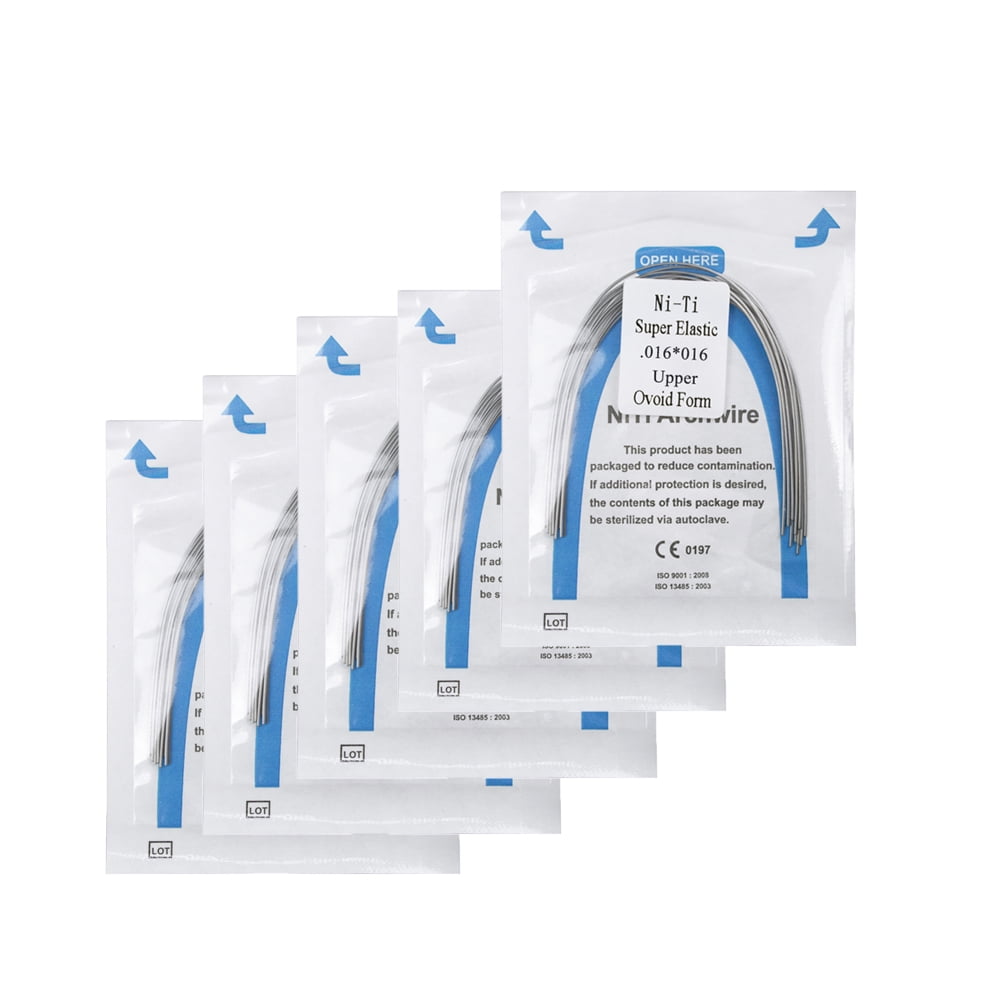 5 pack/50pcs Dental Orthodontics Super Elastic Rectangular Arch Wires ...