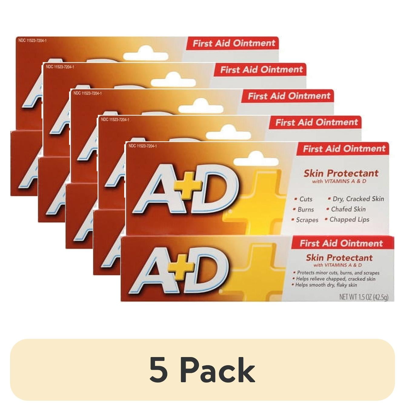 (5 pack) A+D First Aid Skin Protectant Ointment with Vitamin A and D, 1 ...