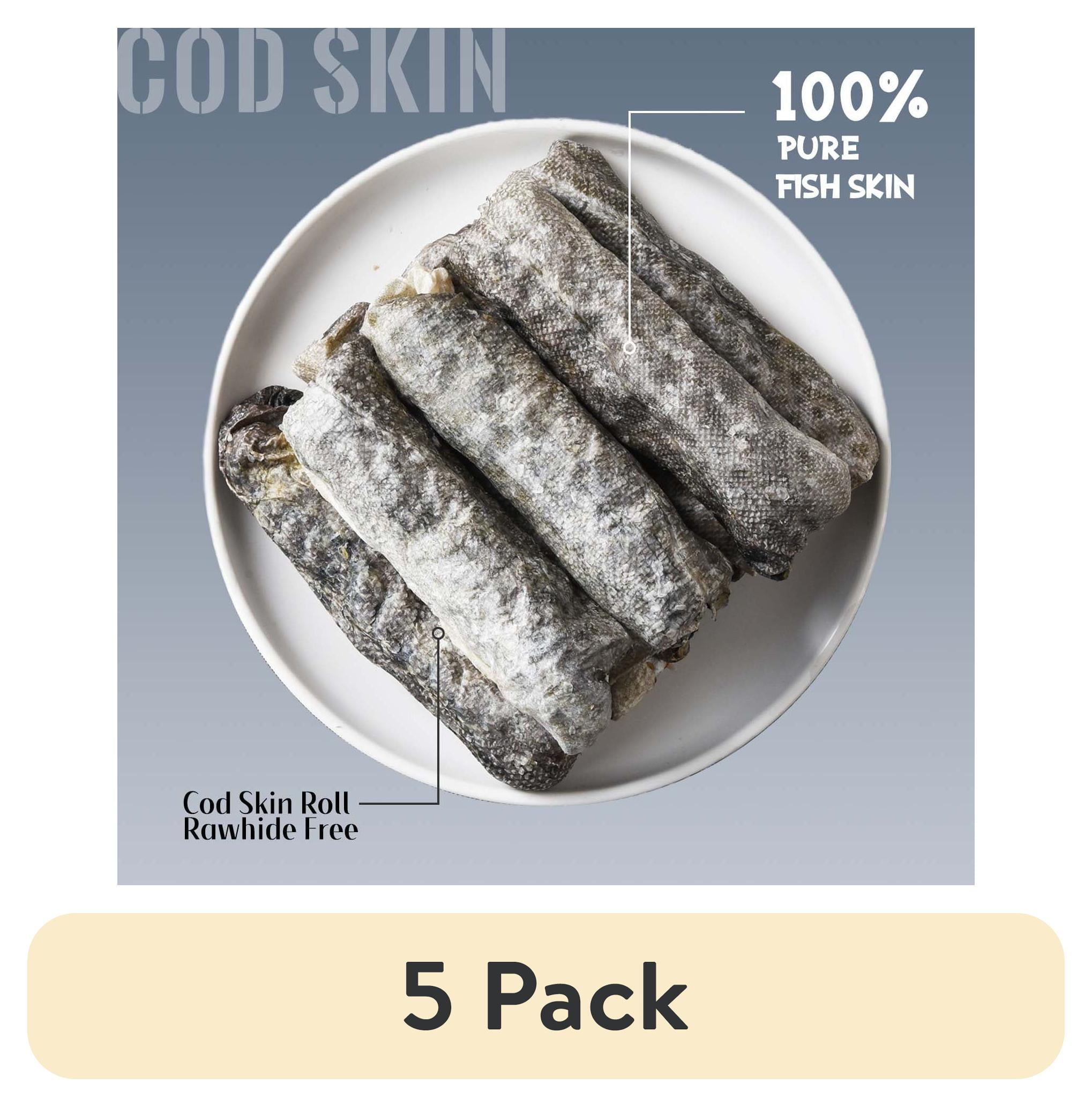 (5 pack) ASMPET Rawhide Free Dog Treats, Natural Teeth Cleaning Cod ...
