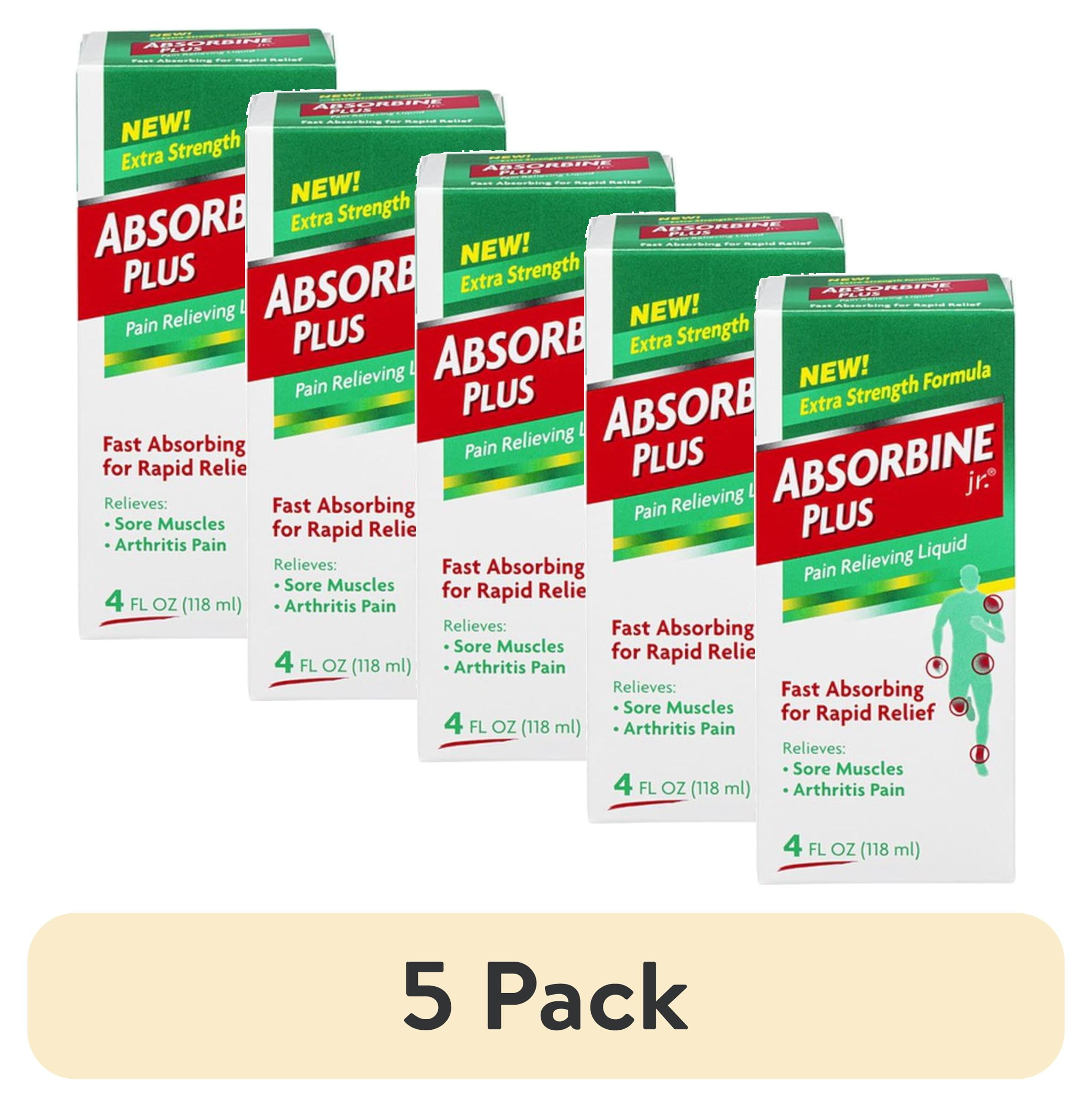 (5 pack) Absorbine Jr. Plus Extra Strength Pain Relieving Liquid 4 oz ...