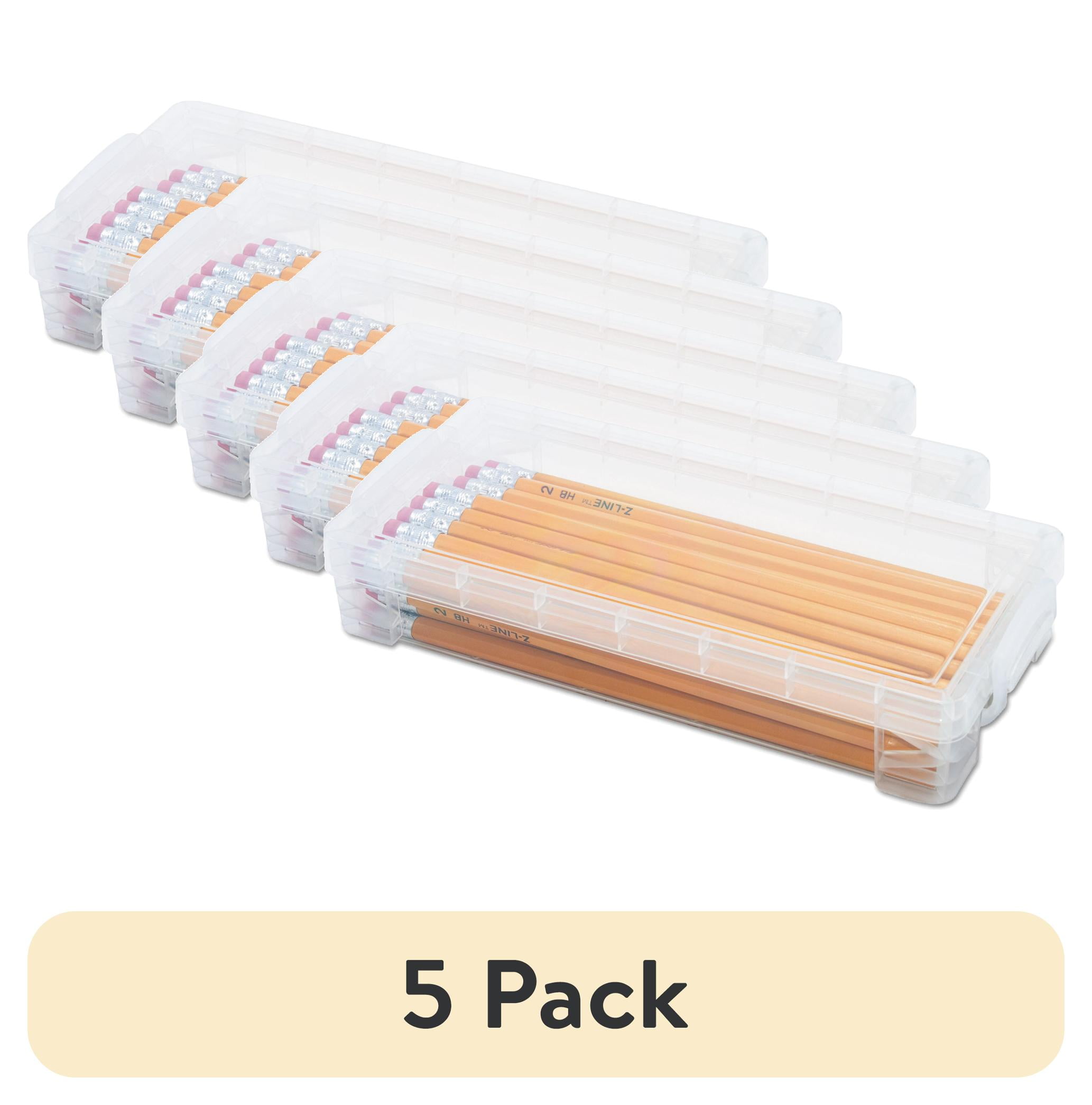 (5 pack) Advantus Super Stacker Stackable Pencil Box - Walmart.com