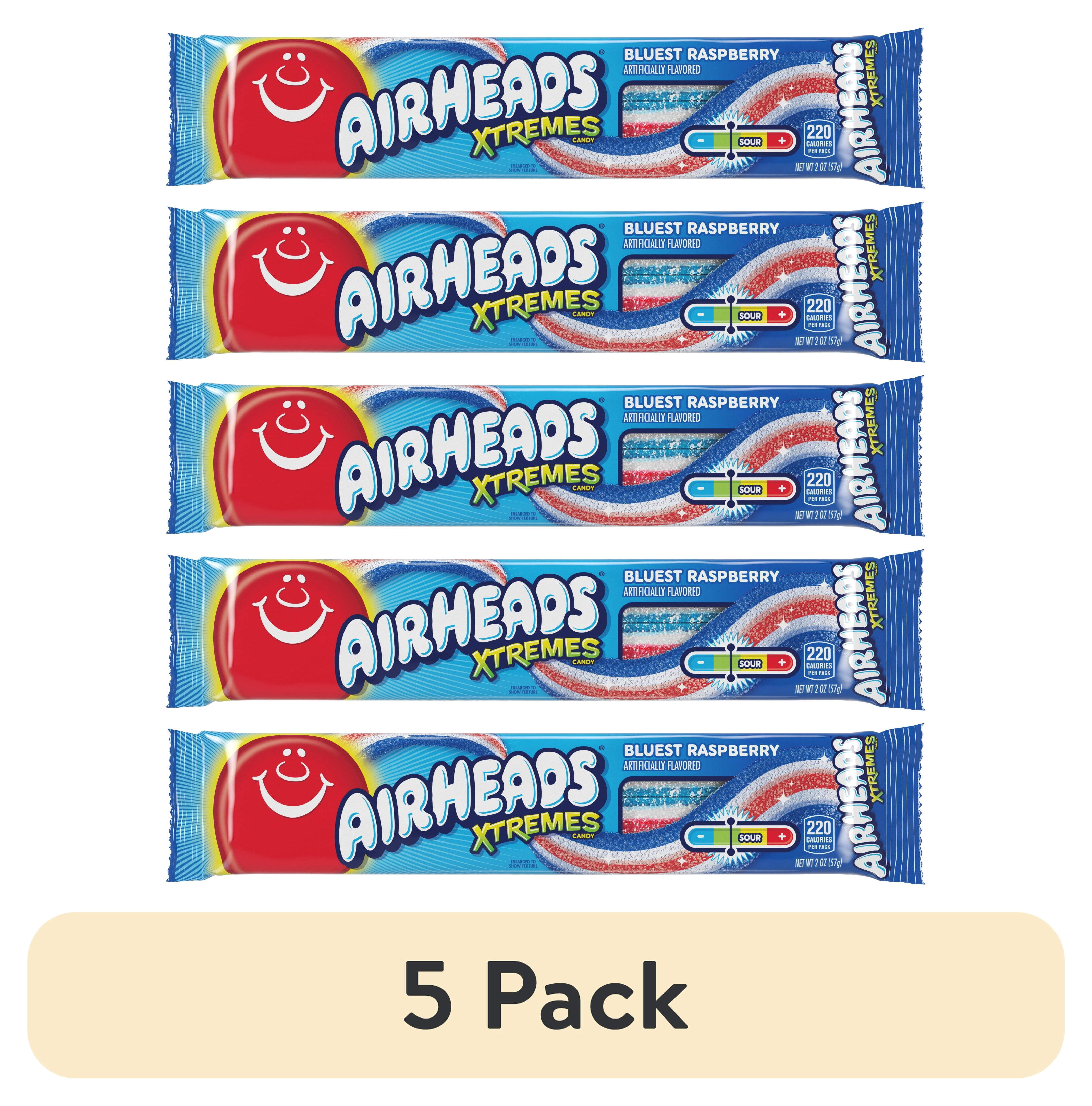 (5 pack) Airheads Xtremes Sweetly Sour Candy Belts, Bluest Raspberry, 2 ...