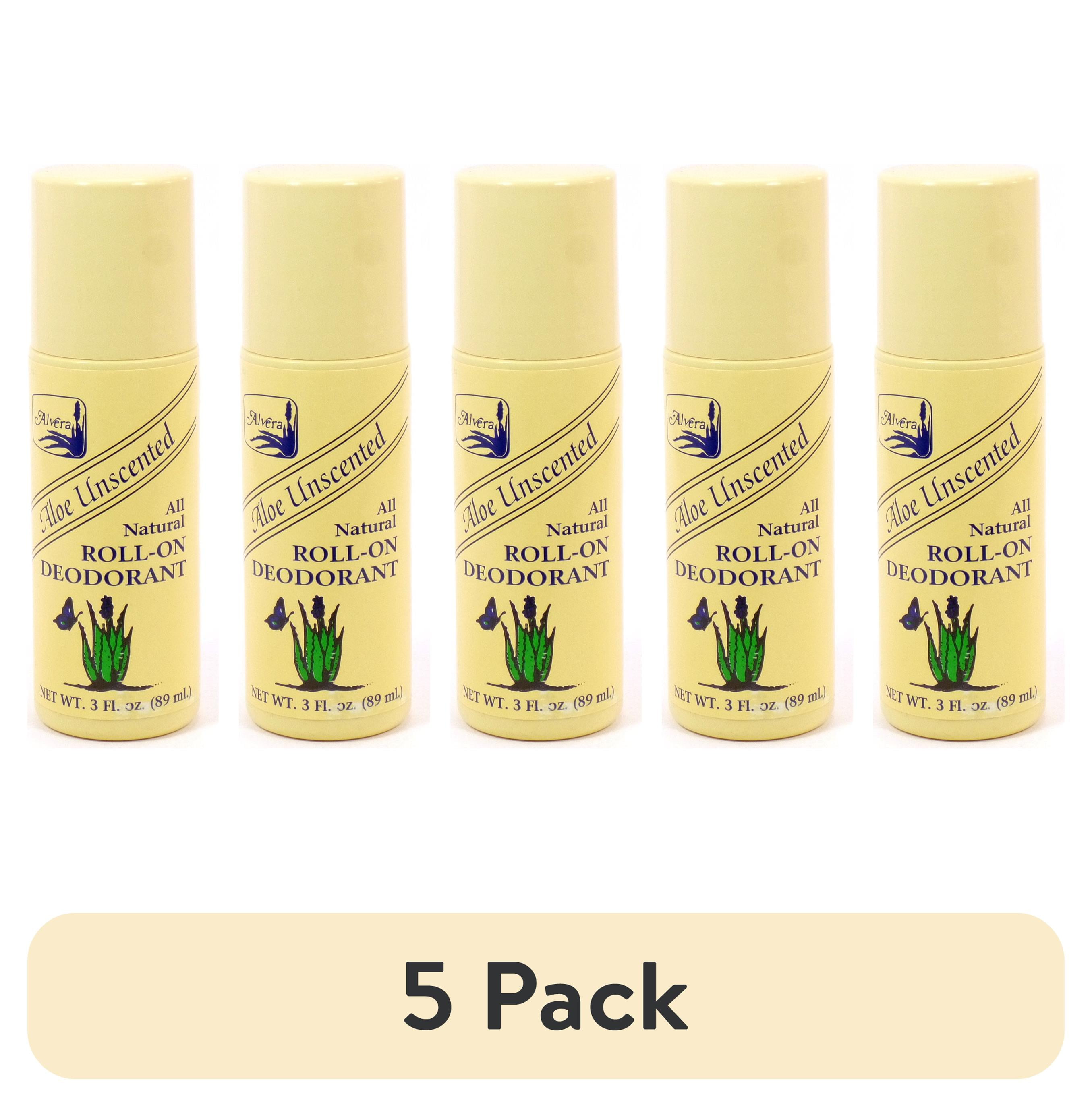 (5 pack) Aloe Based Roll-On Deoderant (Unscented) by Alvera - 3 Ounces ...