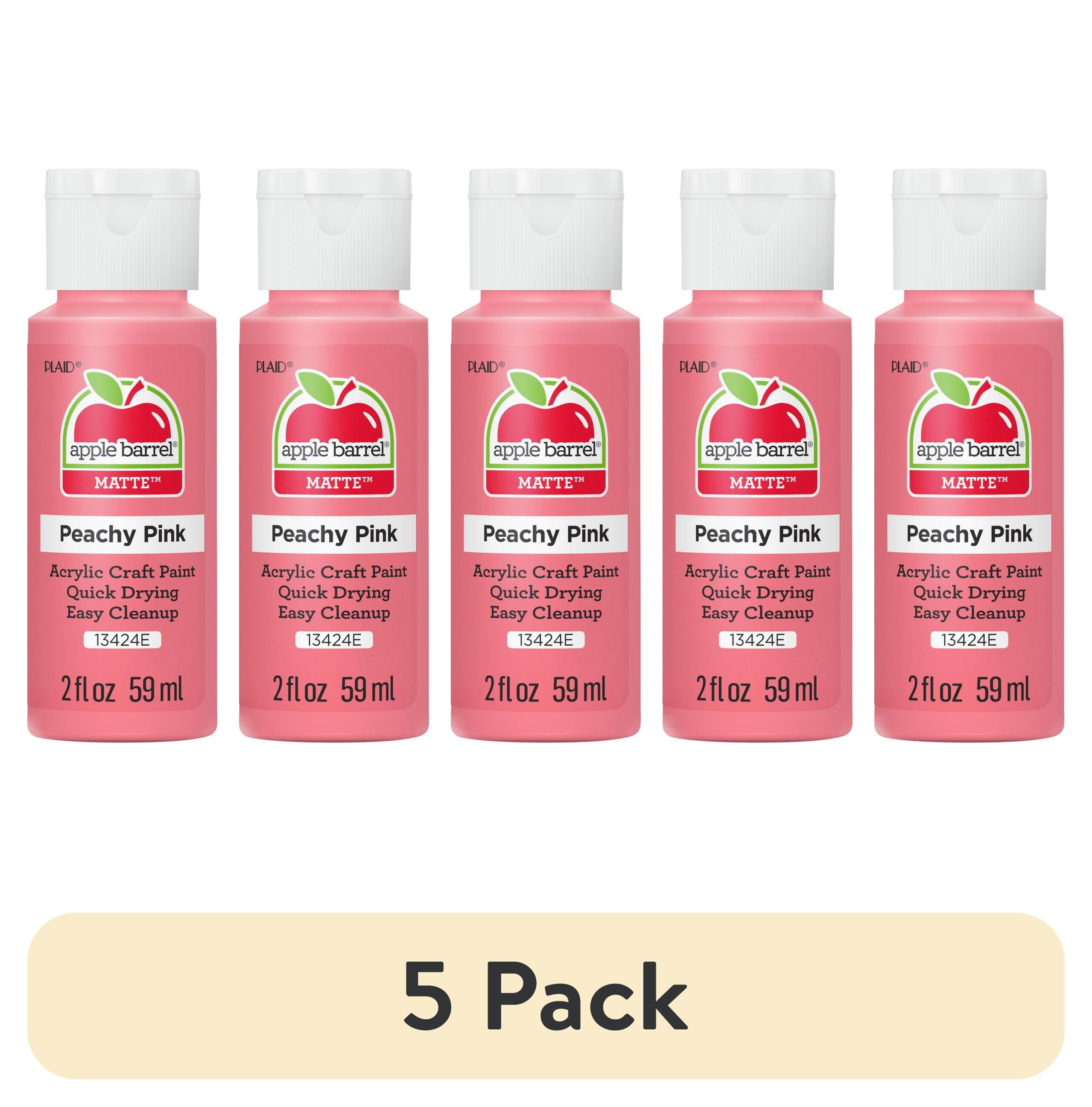 (5 pack) Apple Barrel Acrylic Craft Paint, Matte Finish, Peachy Pink, 2 fl oz - Walmart.com