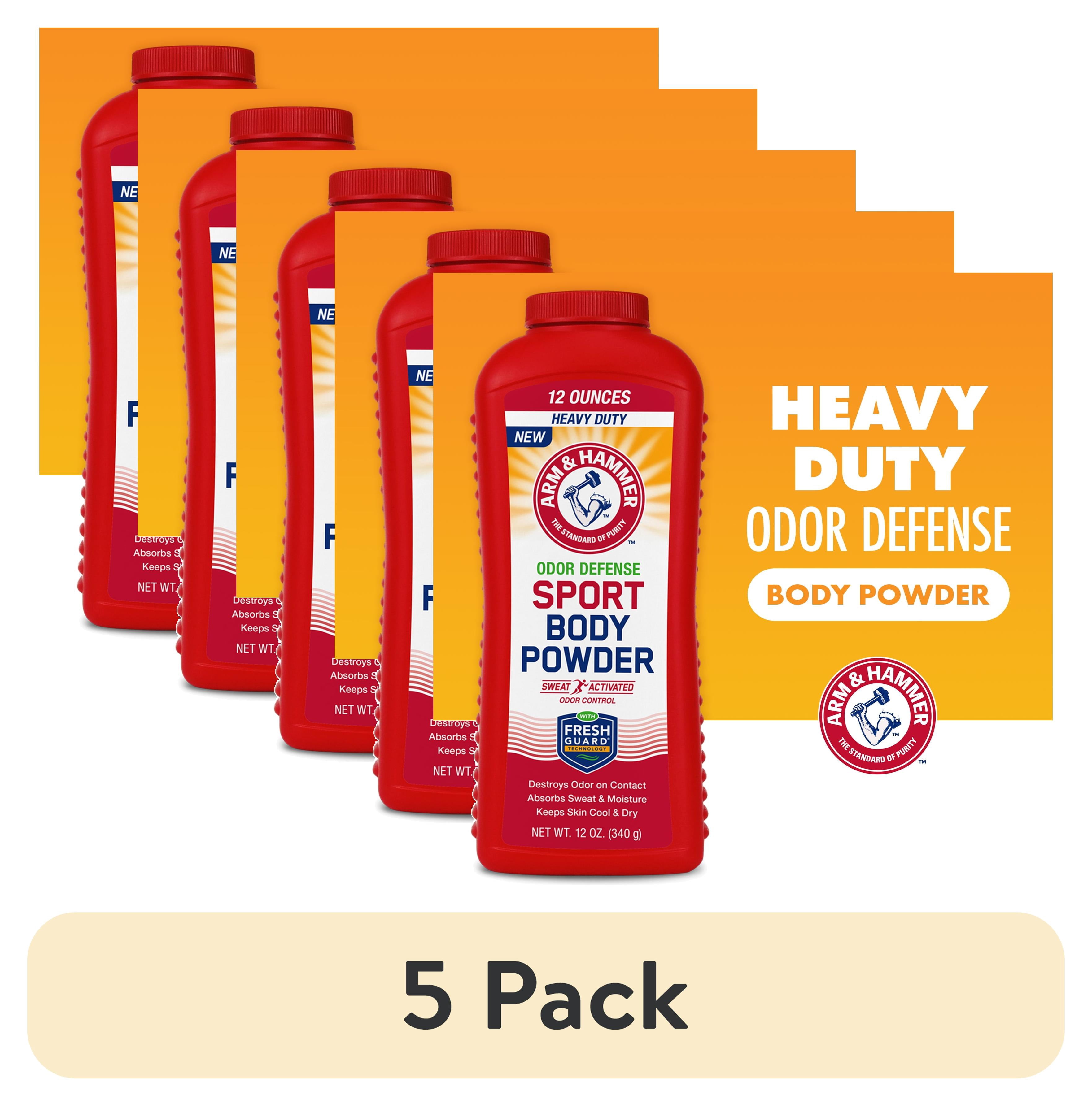 (5 pack) Arm & Hammer Sport Body Powder for Odor Control, Sport Scent ...