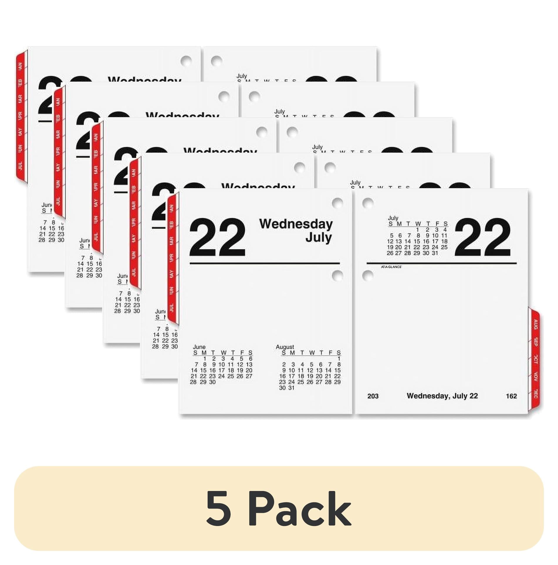 (5 pack) At A Glance AAGE91950 Compact Desk Calendar Refill - Walmart.com