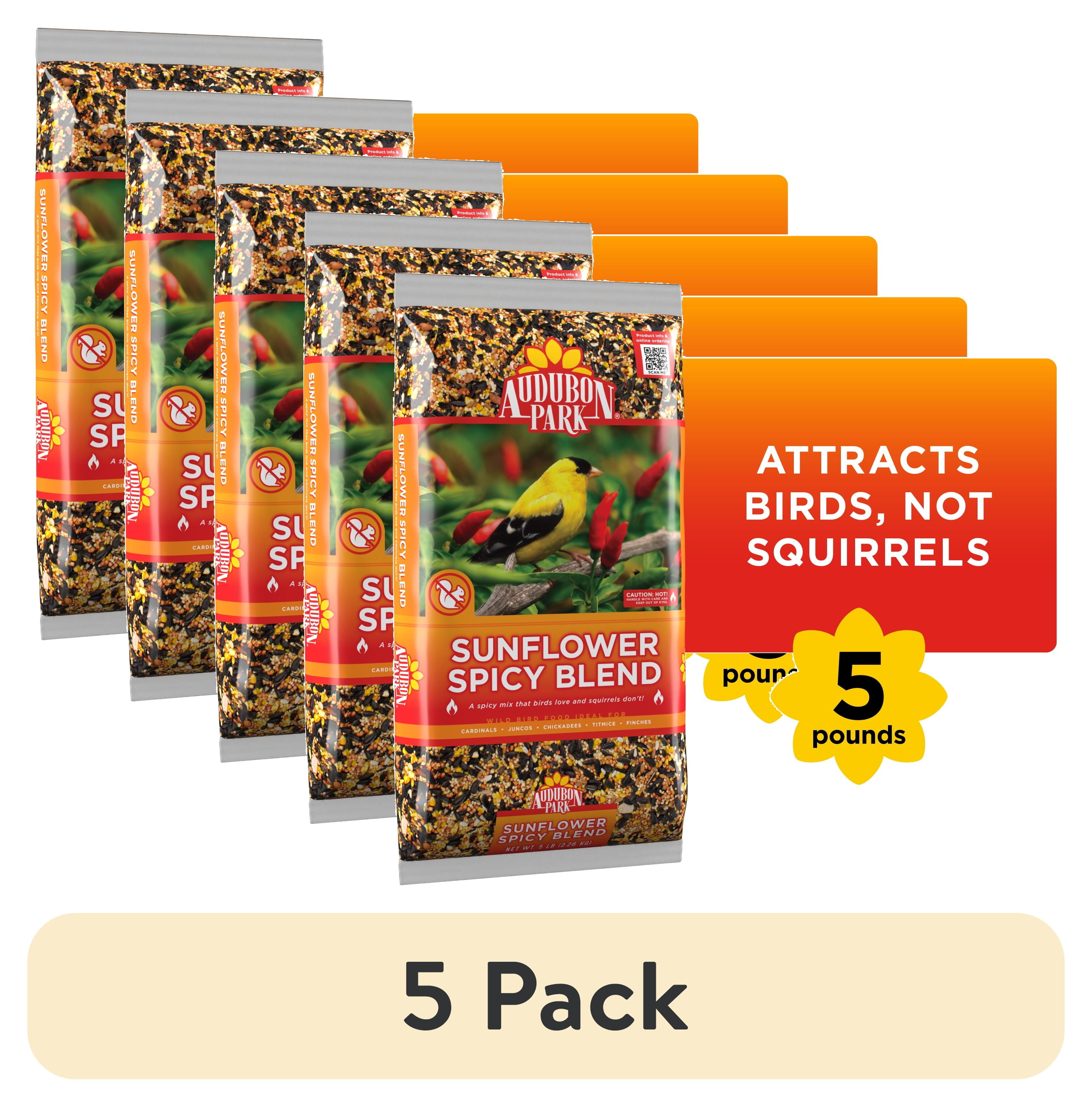 (5 pack) Audubon Park Sunflower Spicy Blend Wild Bird Food, Dry, 1 ...