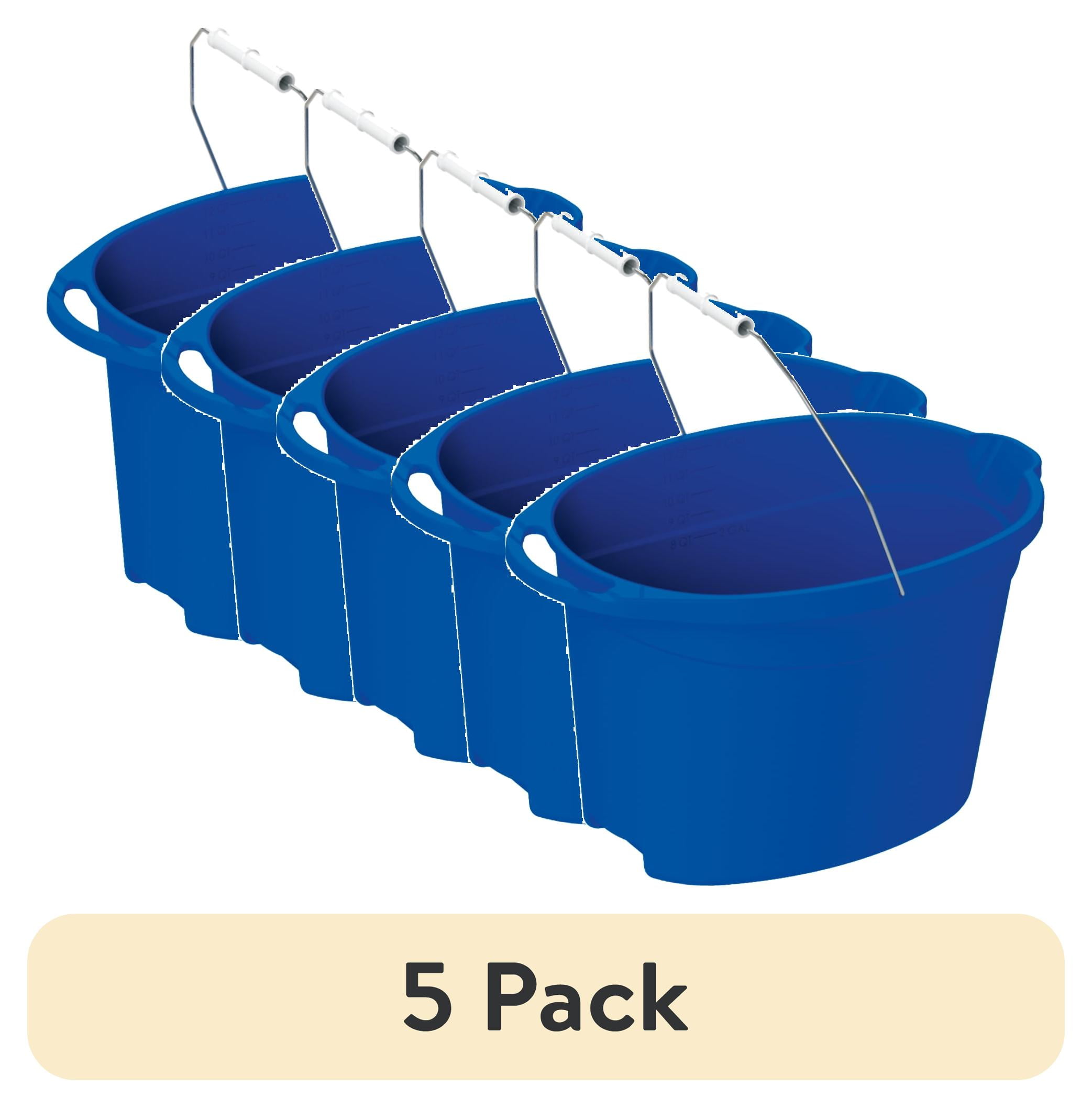 (5 pack) Auto Drive Plastic 12-Quart Oval Bucket, Blue - Walmart.com