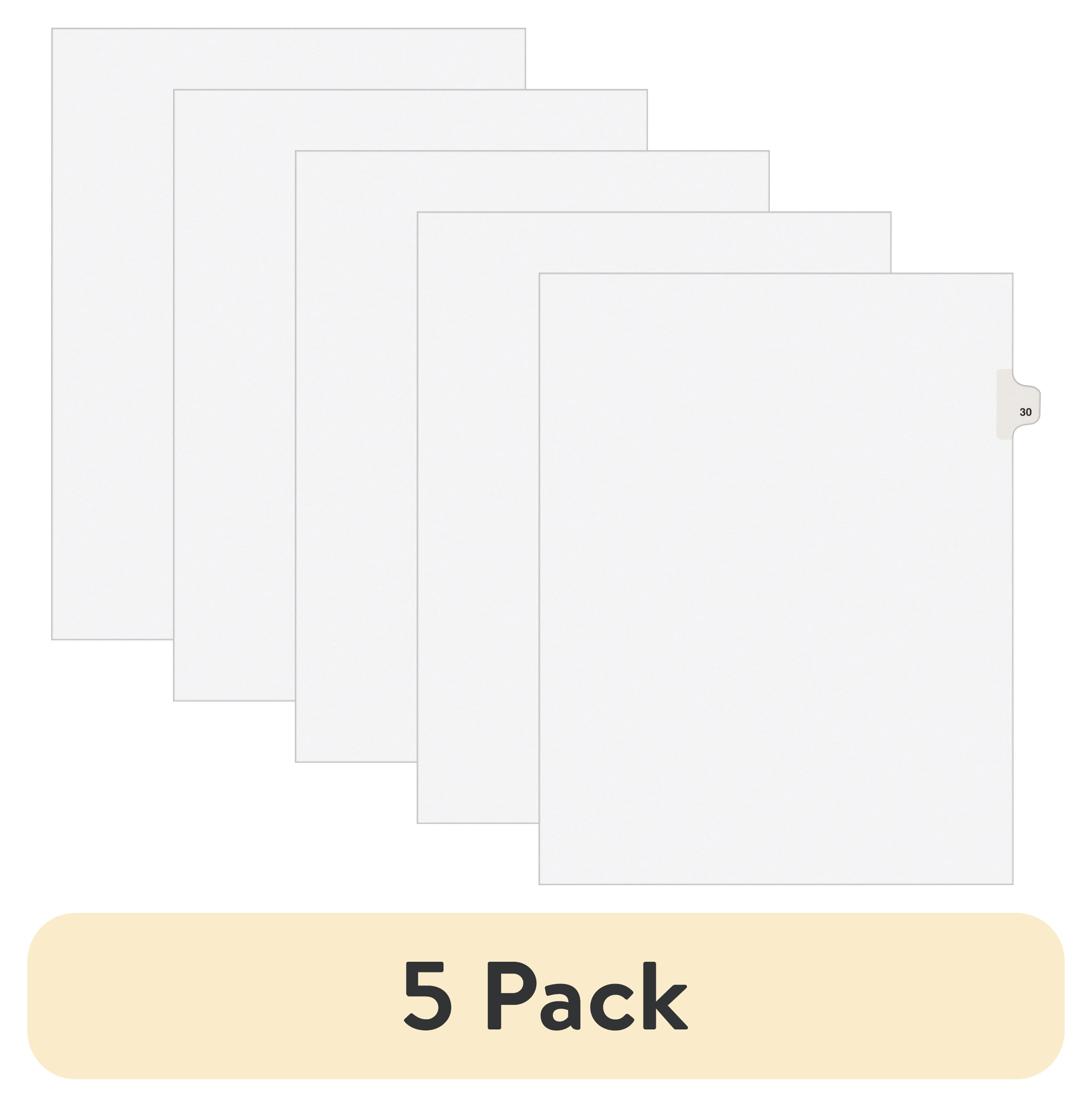 (5 pack) Avery Legal Paper Divider, Avery Style, White, Side Tab 30 ...