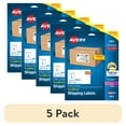 (5 pack) Avery Shipping Labels, 2-1/2" x 4", Paper, White, TrueBlock ...