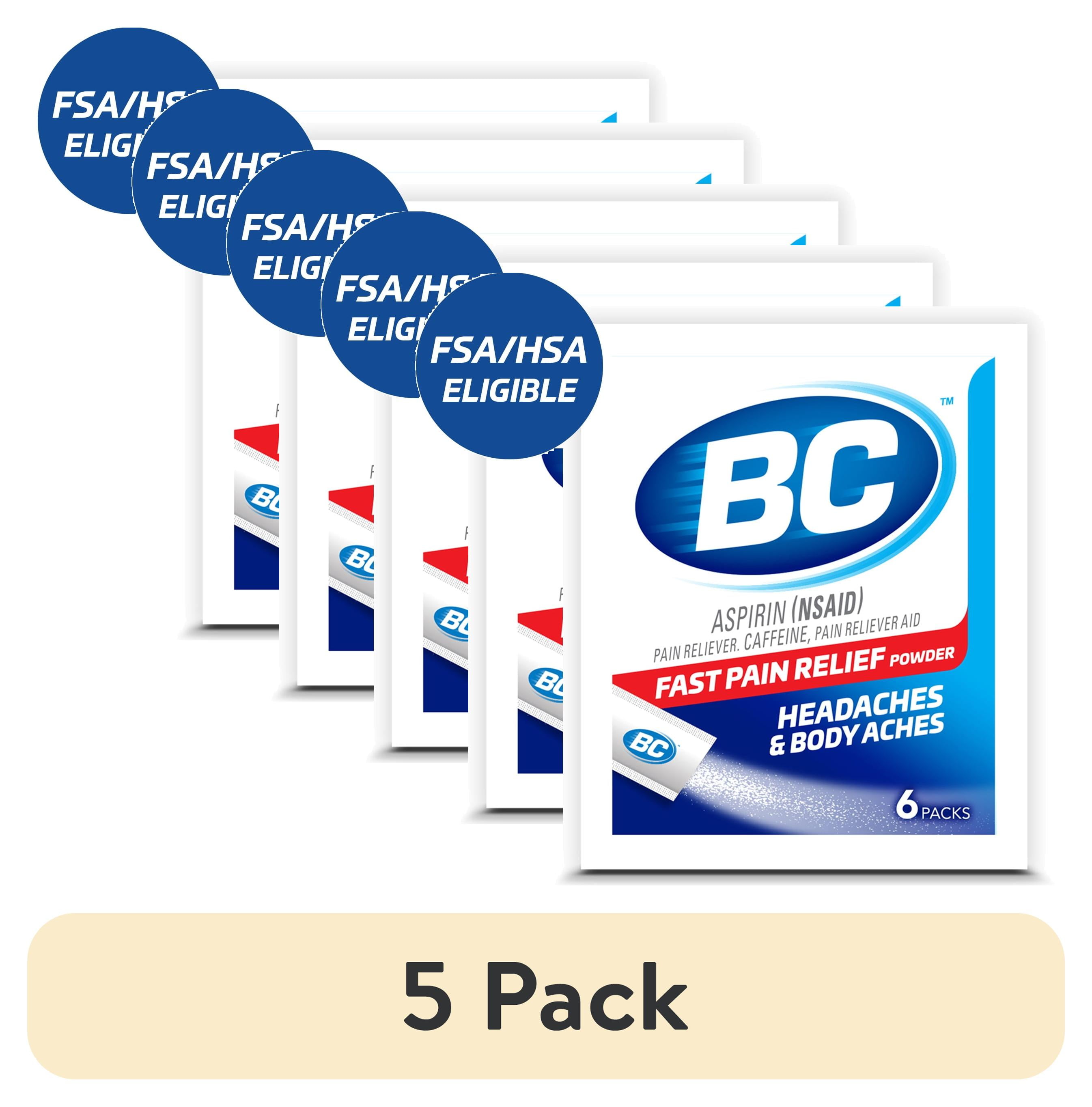 (5 pack) BC Powder Original Strength Pain Reliever, Aspirin Dissolve ...