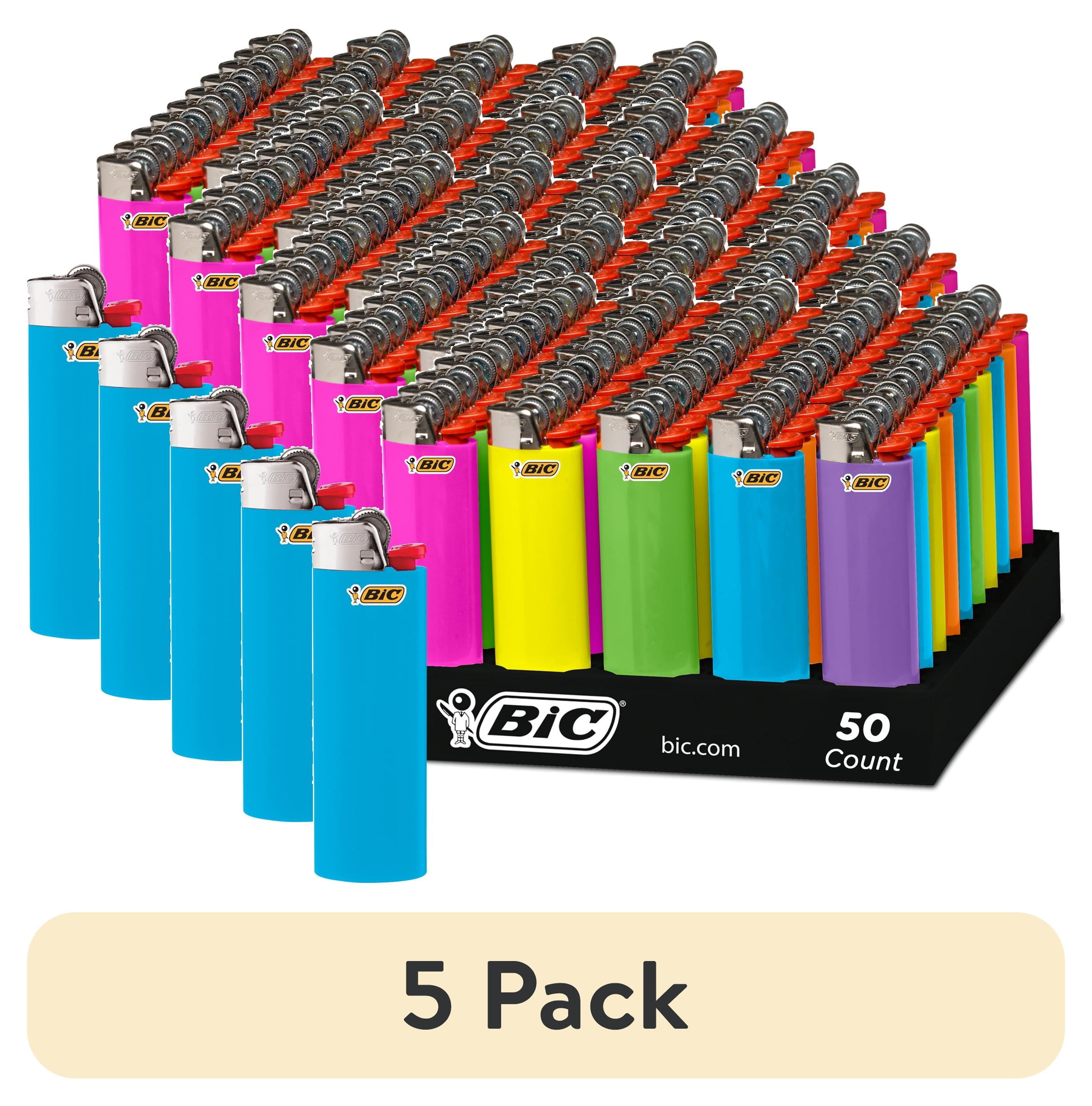 (5 pack) BIC Maxi Pocket Lighter, Assorted Colors, 1 Count Pack of ...