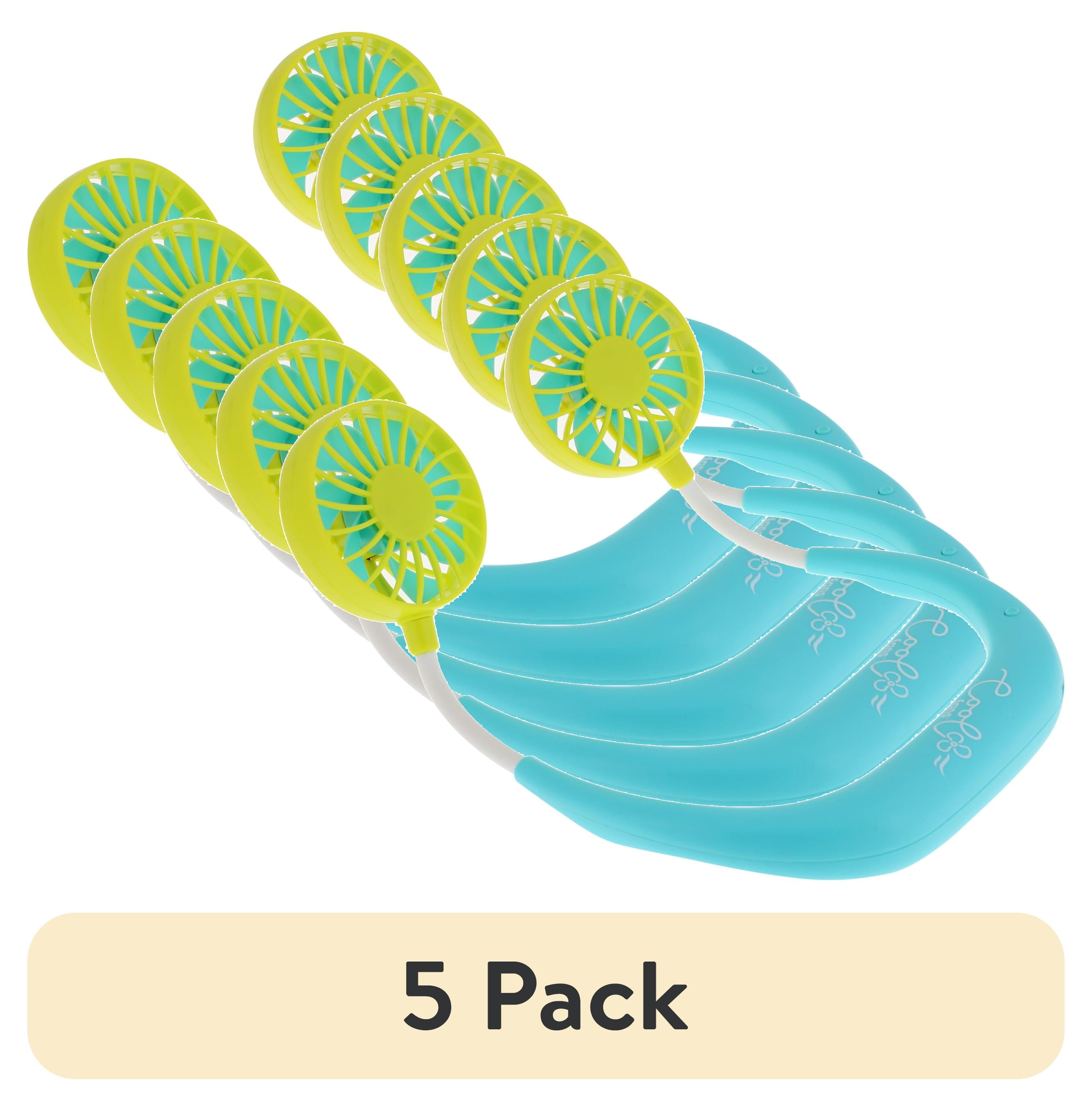 (5 pack) Banzai Wearable, Rechargeable and Personal Cool Fans with 3 ...