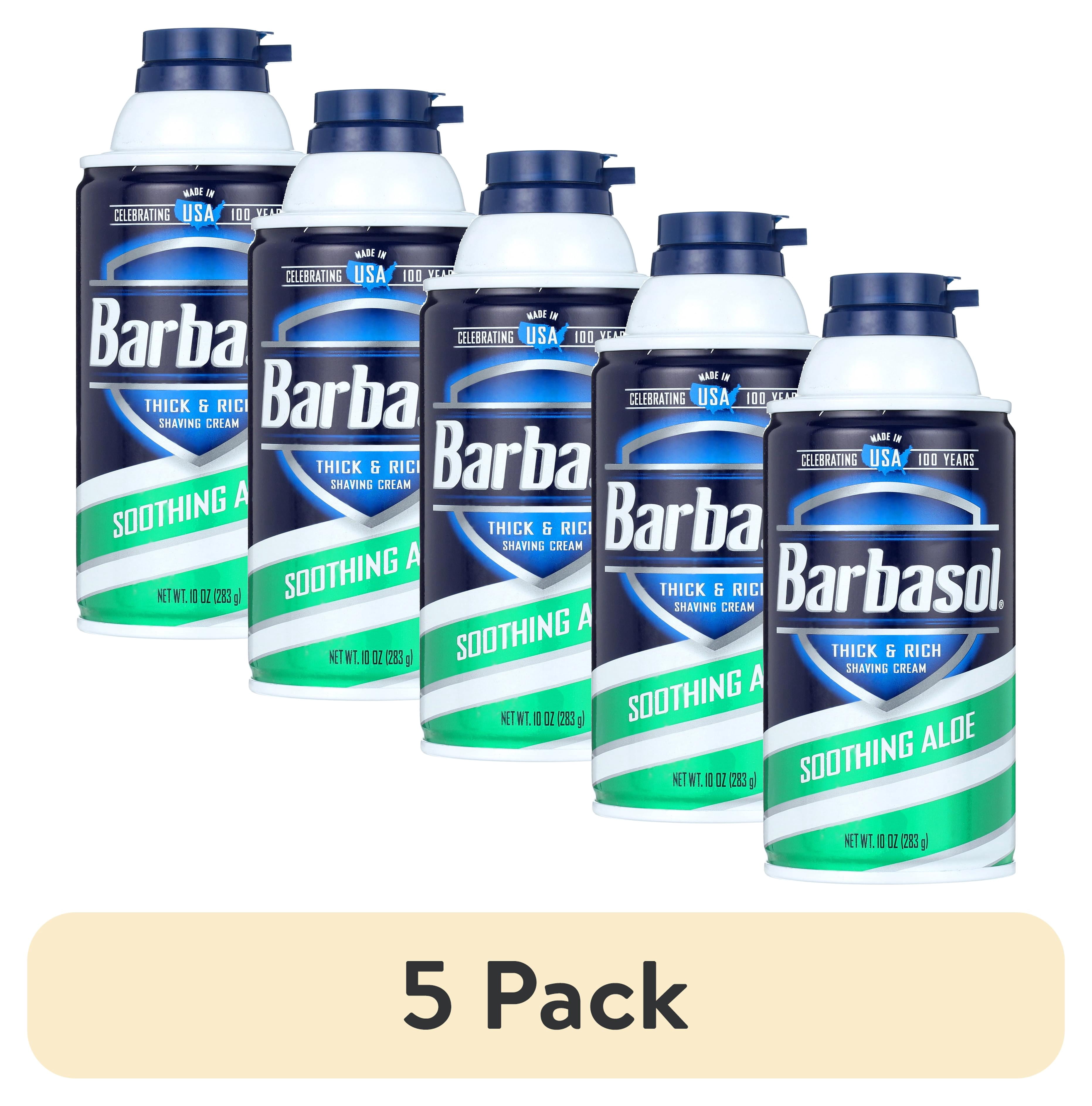 (5 pack) Barbasol Mens Shaving Cream Soothing Aloe - 10 oz - Walmart.com