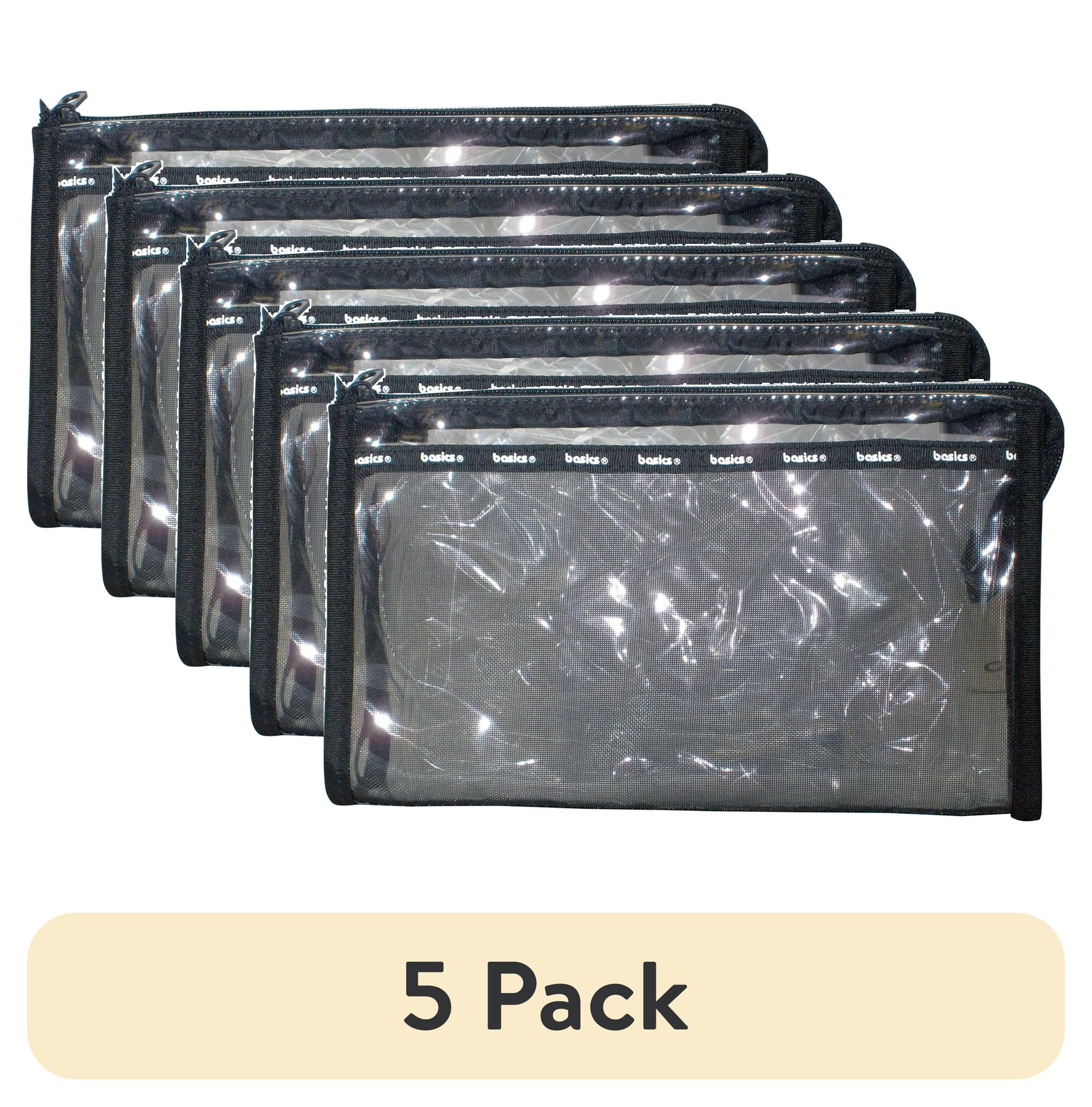 (5 pack) Basics Pvc Large Clutch, Black/Clear - 1 Bag - Walmart.com
