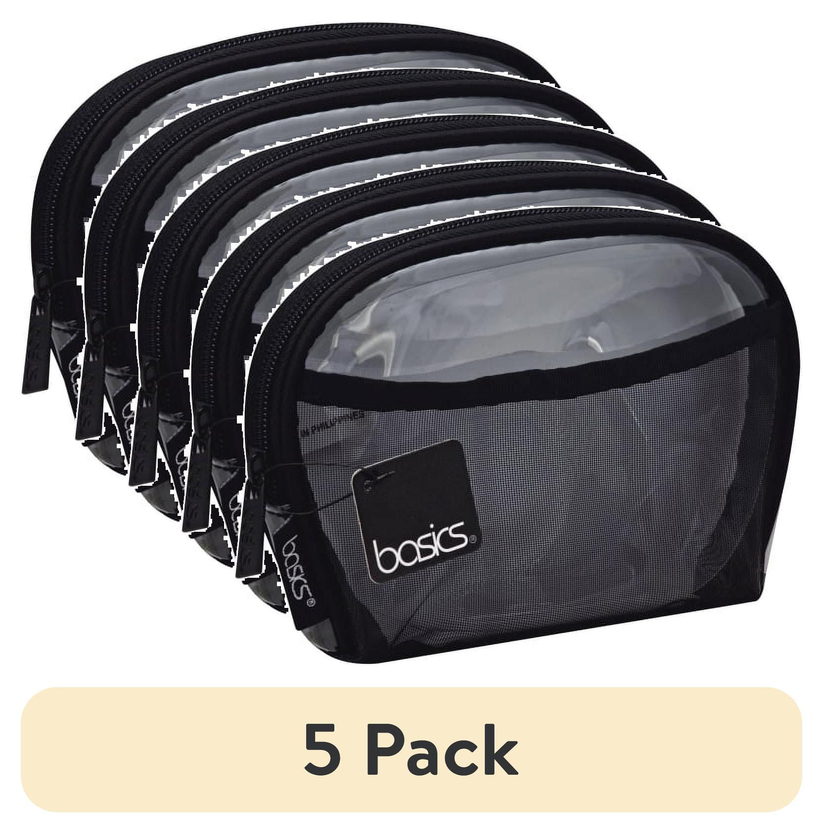 (5 pack) Basics by Conair PVC Round Top Case, Black/Clear, 1-Count ...