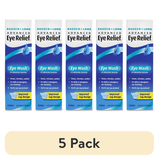 (5 pack) Advanced Eye Relief Eye Wash from Bausch & Lomb, Eye ...