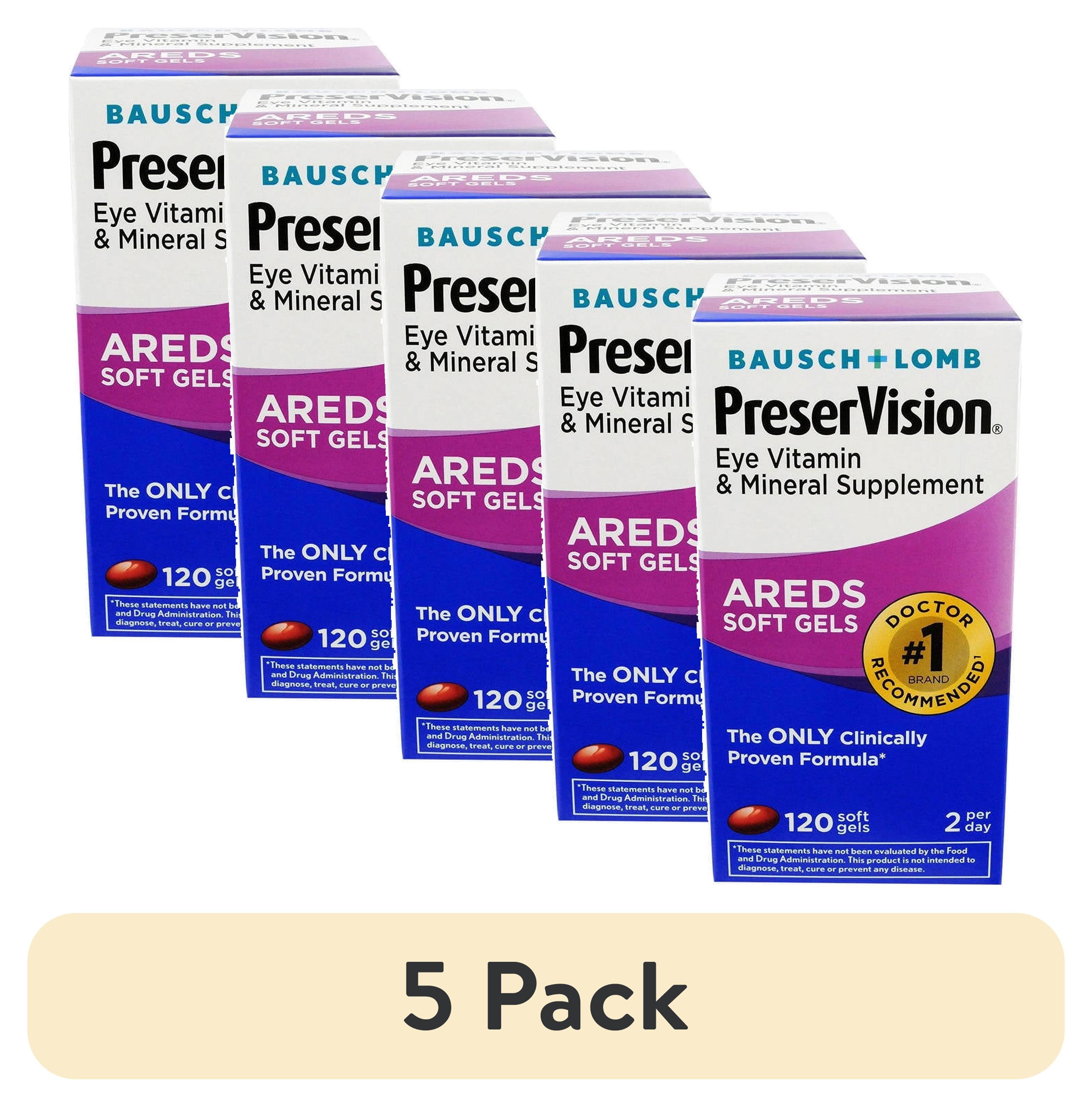 (5 pack) Bausch & Lomb Occuvite, 120 CT - Walmart Business Supplies