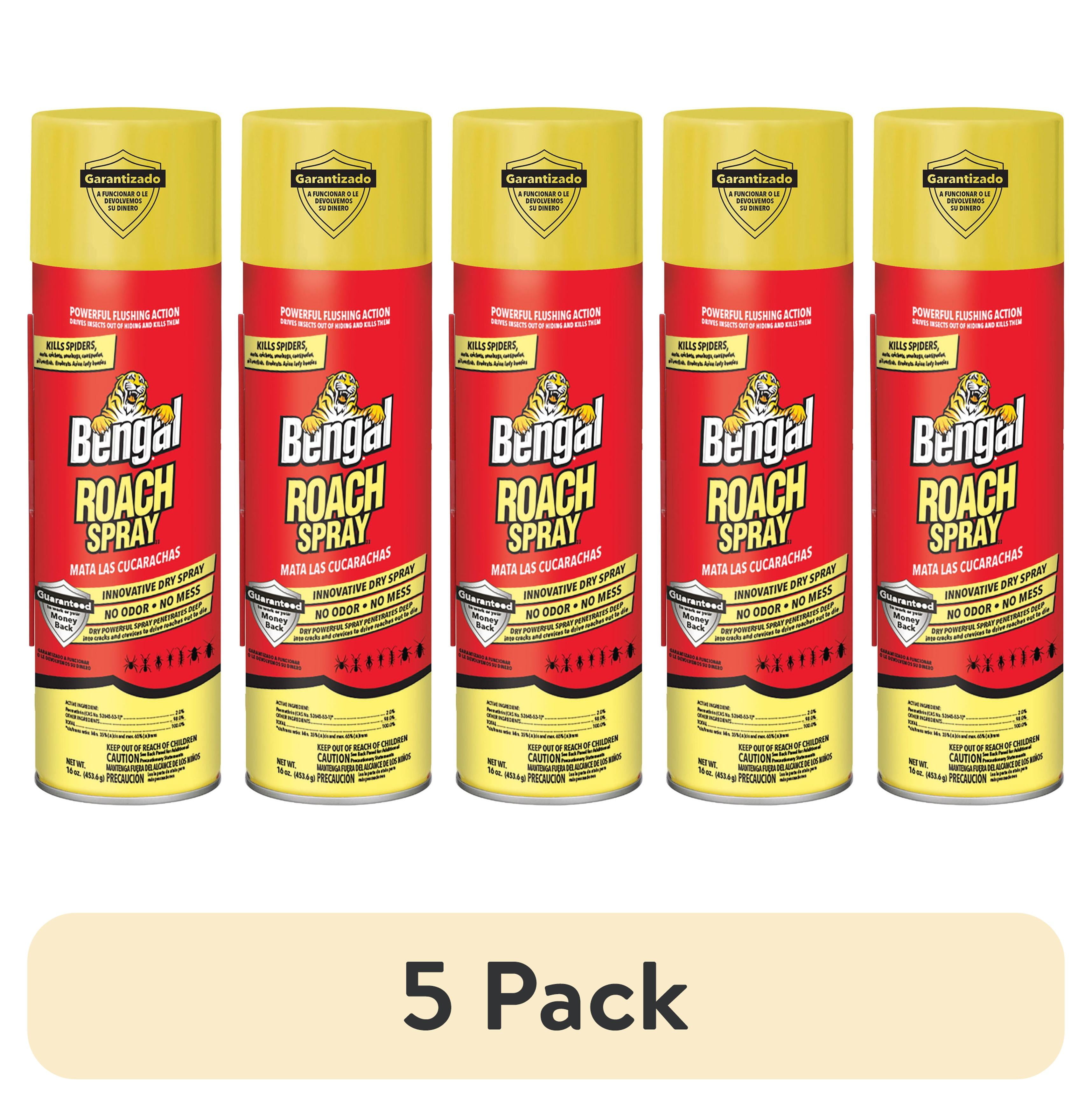 (5 pack) Bengal Roach Spray, Odorless Stain-Free Dry Spray, 16 oz ...
