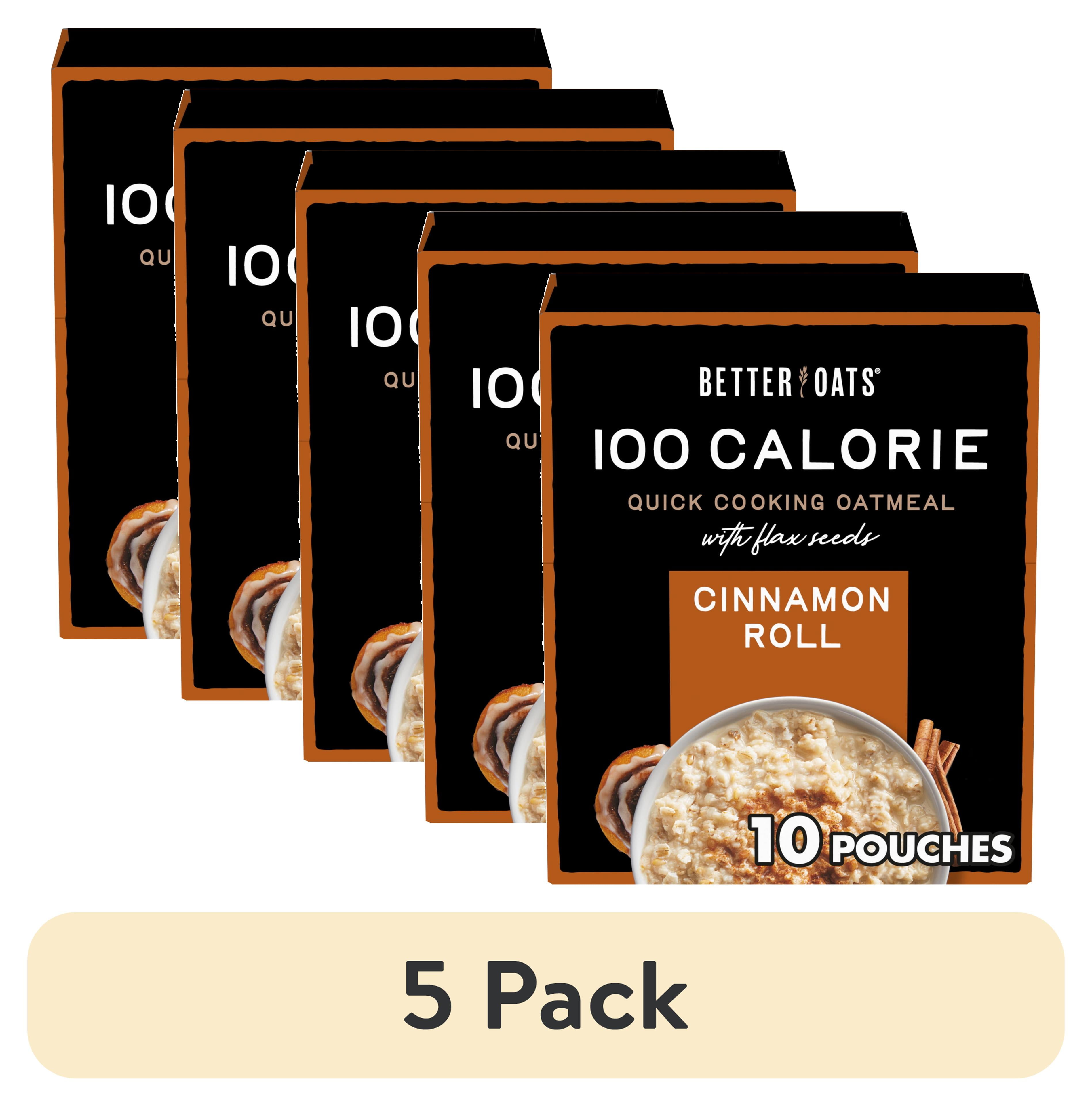 (5 pack) Better Oats 100 Calorie Cinnamon Roll Oatmeal with Flax Seeds ...