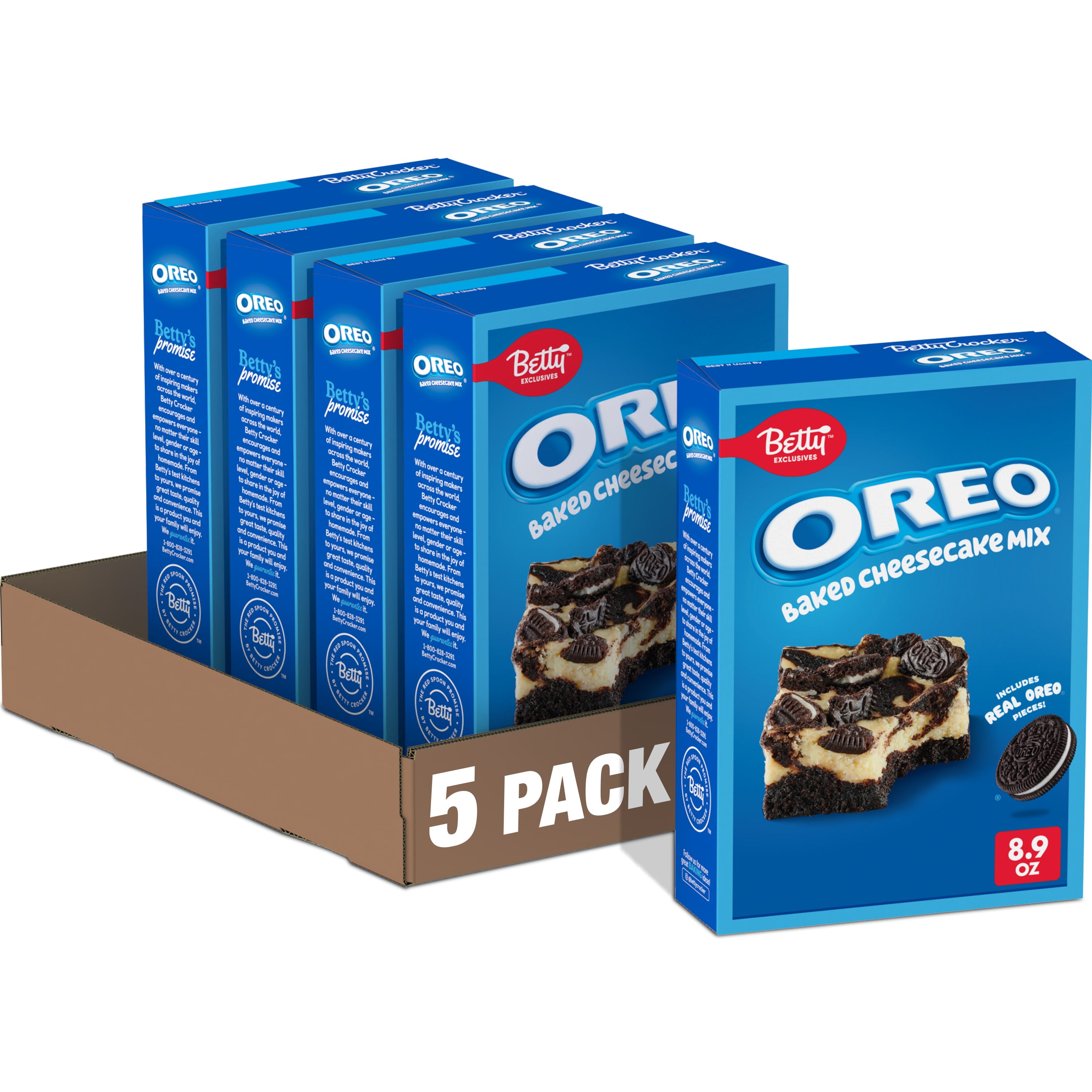 (5 pack) Betty Exclusives OREO Baked Cheesecake Mix, Includes Real OREO ...