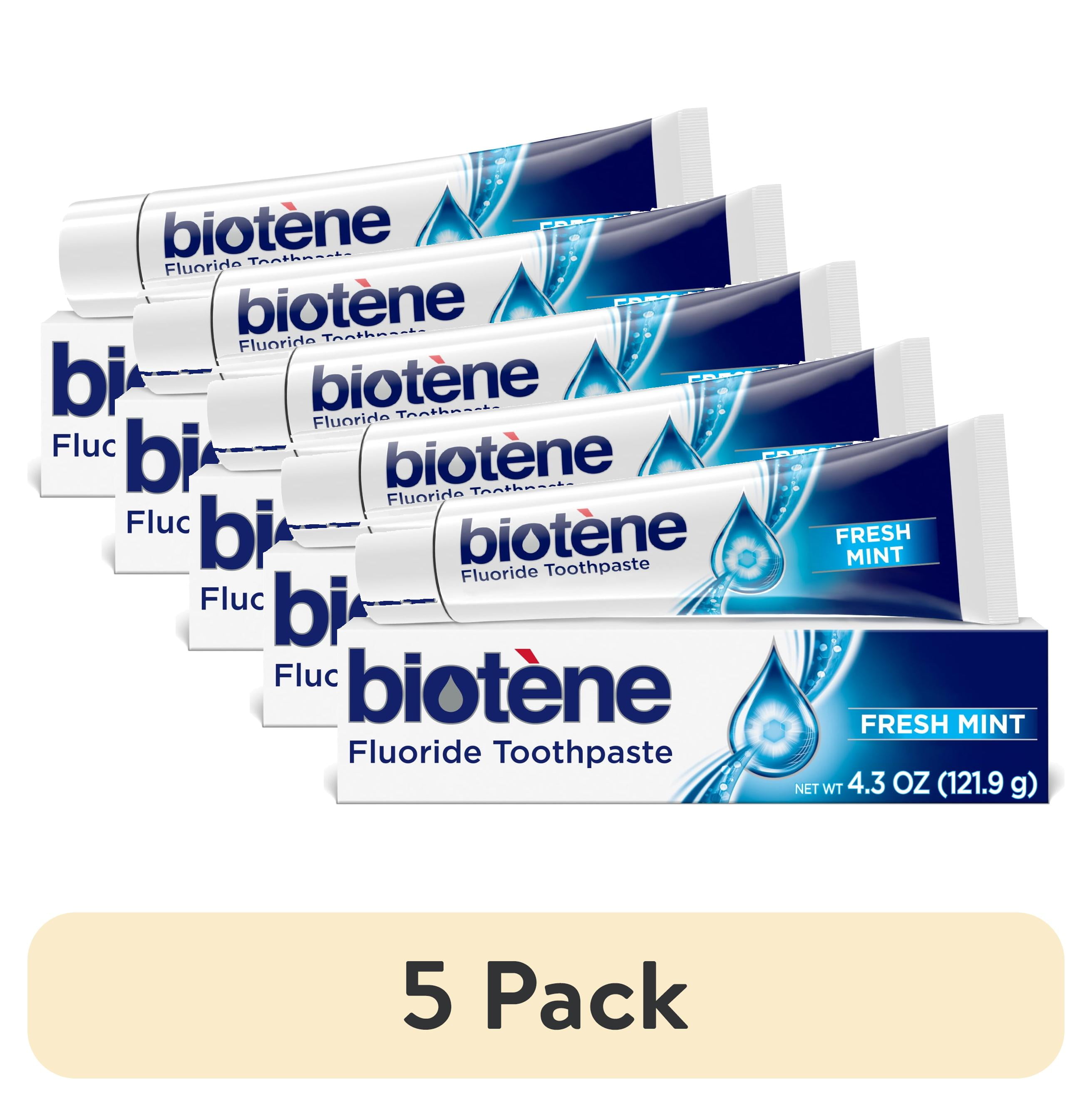 (5 pack) Biotene Original Sugar Free Fluoride Toothpaste for Dry Mouth ...