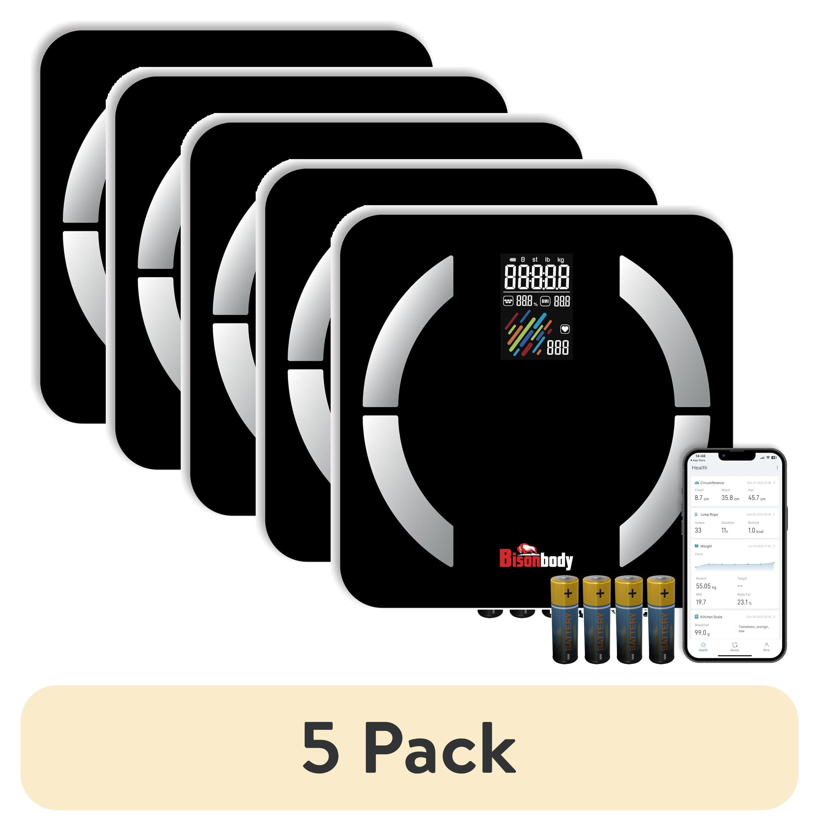 (5 pack) Bisonbody Smart Digital Body Scale â Engineered for Cardio ...