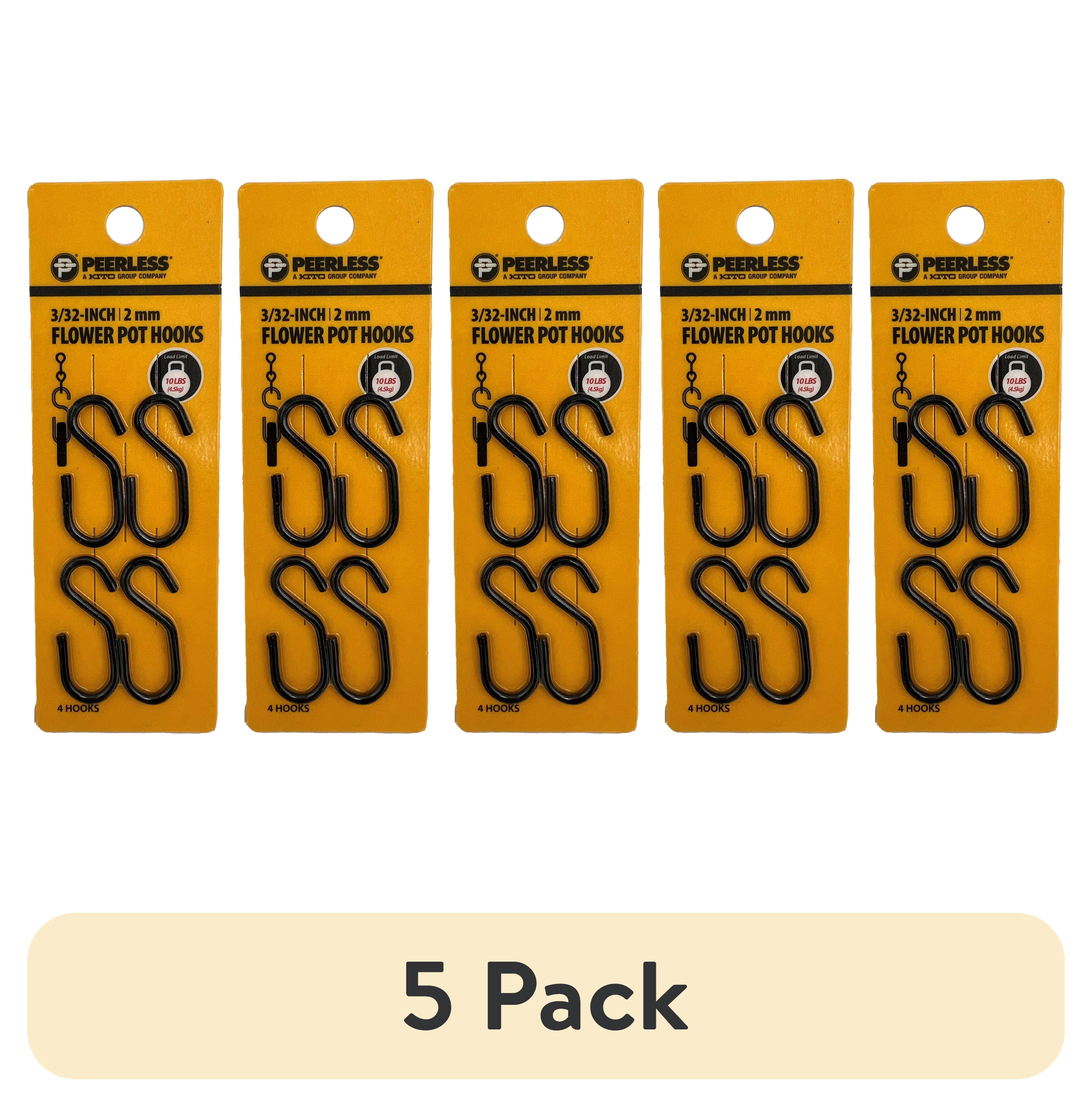 (5 pack) Black Flower Pot S-Hook, 4 Count, Peerless Chain Company ...