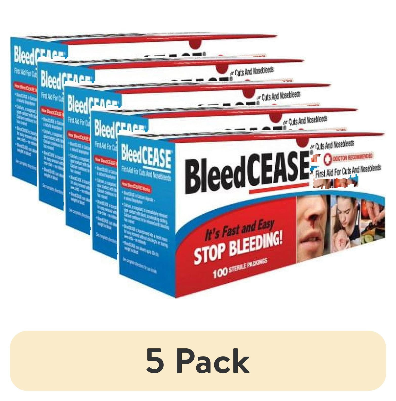 (5 pack) BleedCEASE First Aid for Cuts and Nosebleeds Sterile Packings ...