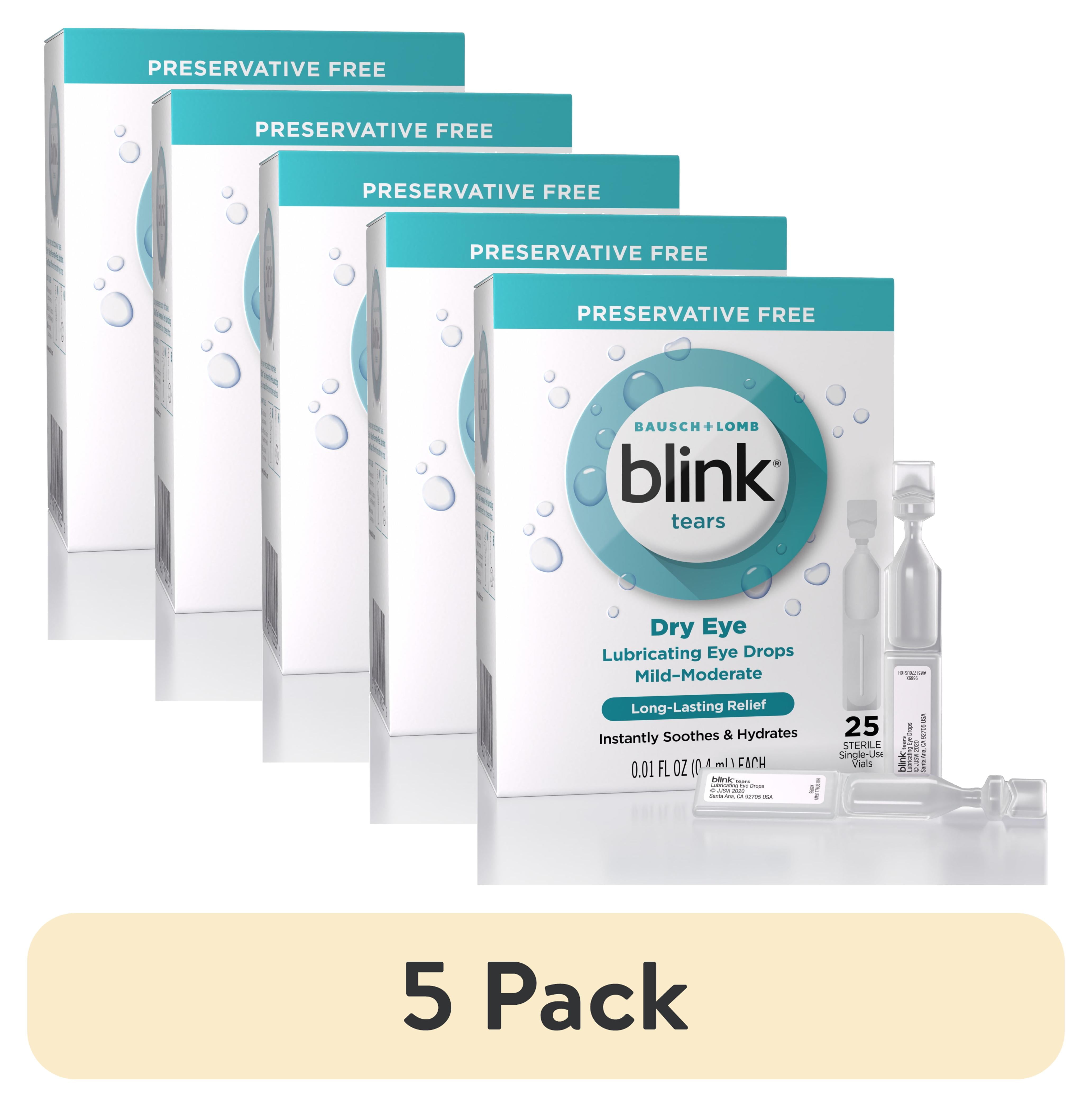 (5 pack) Blink Tears Eye Drops for Dry Eyes, Preservative Free ...