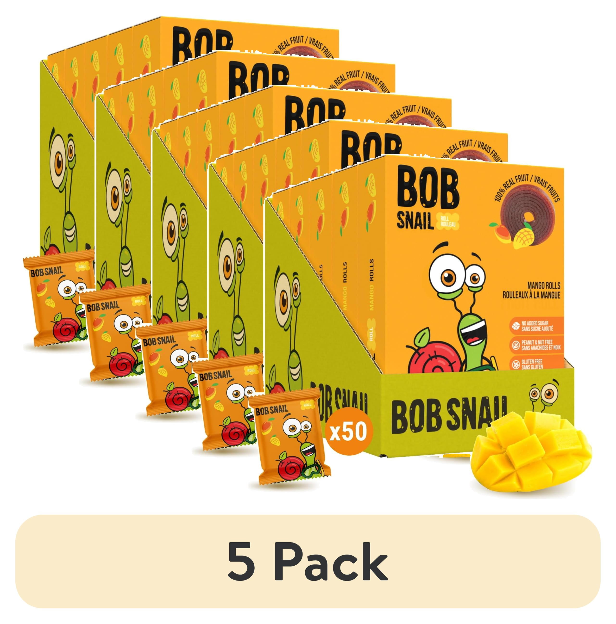 (5 pack) Bob Snail Fruit Roll, Mango, 10 Pouches, 0.35 oz (10 g) Each ...