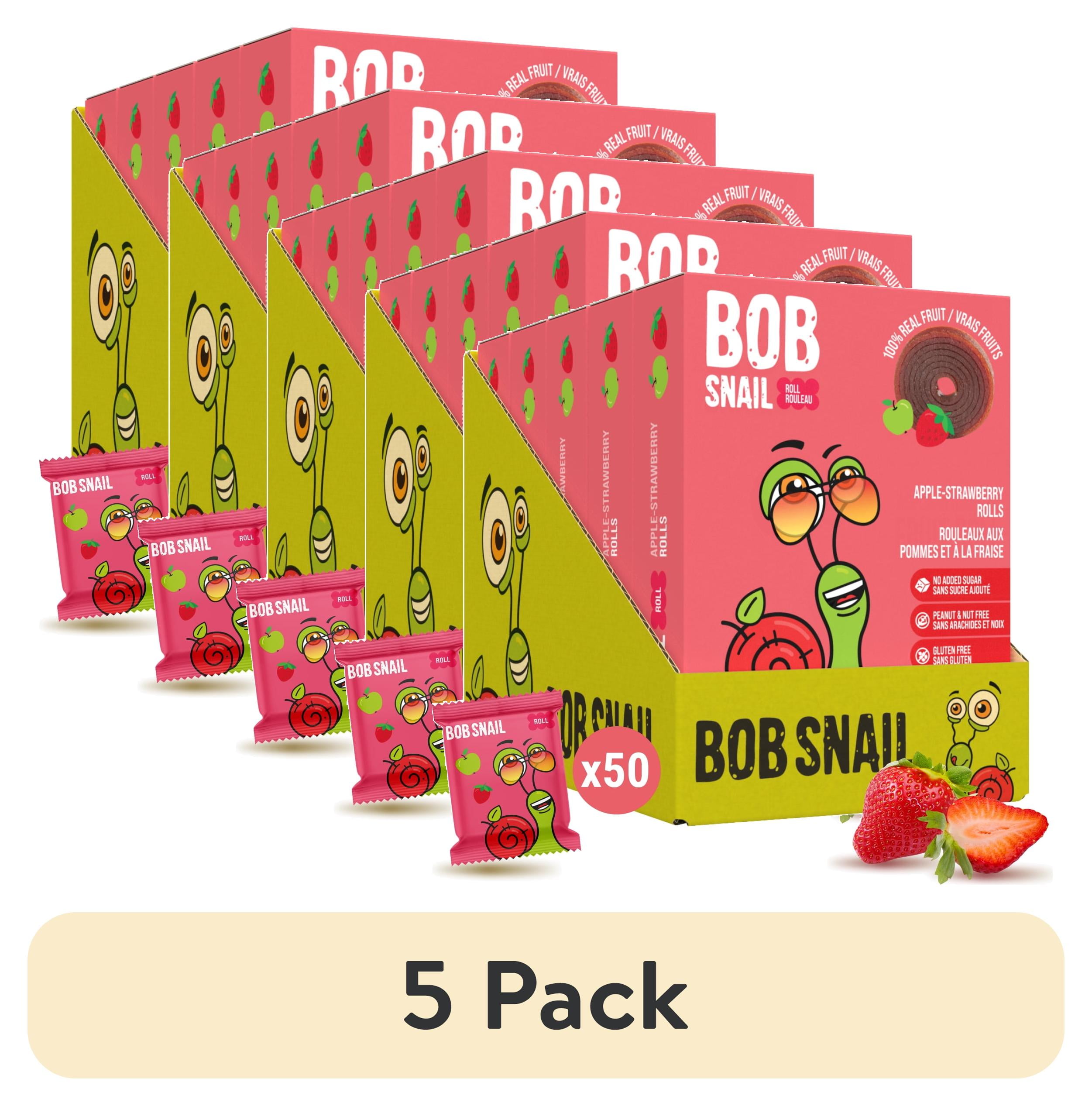 (5 pack) Bob Snail Fruit Rolls, Apple-Strawberry, 10 Pouches, 0.35 oz ...