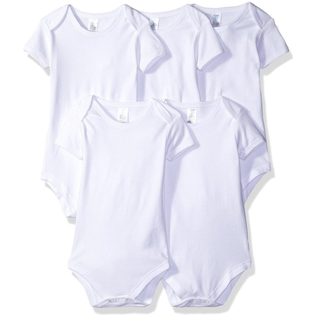 5 pack Bodysuit, White - Walmart.com