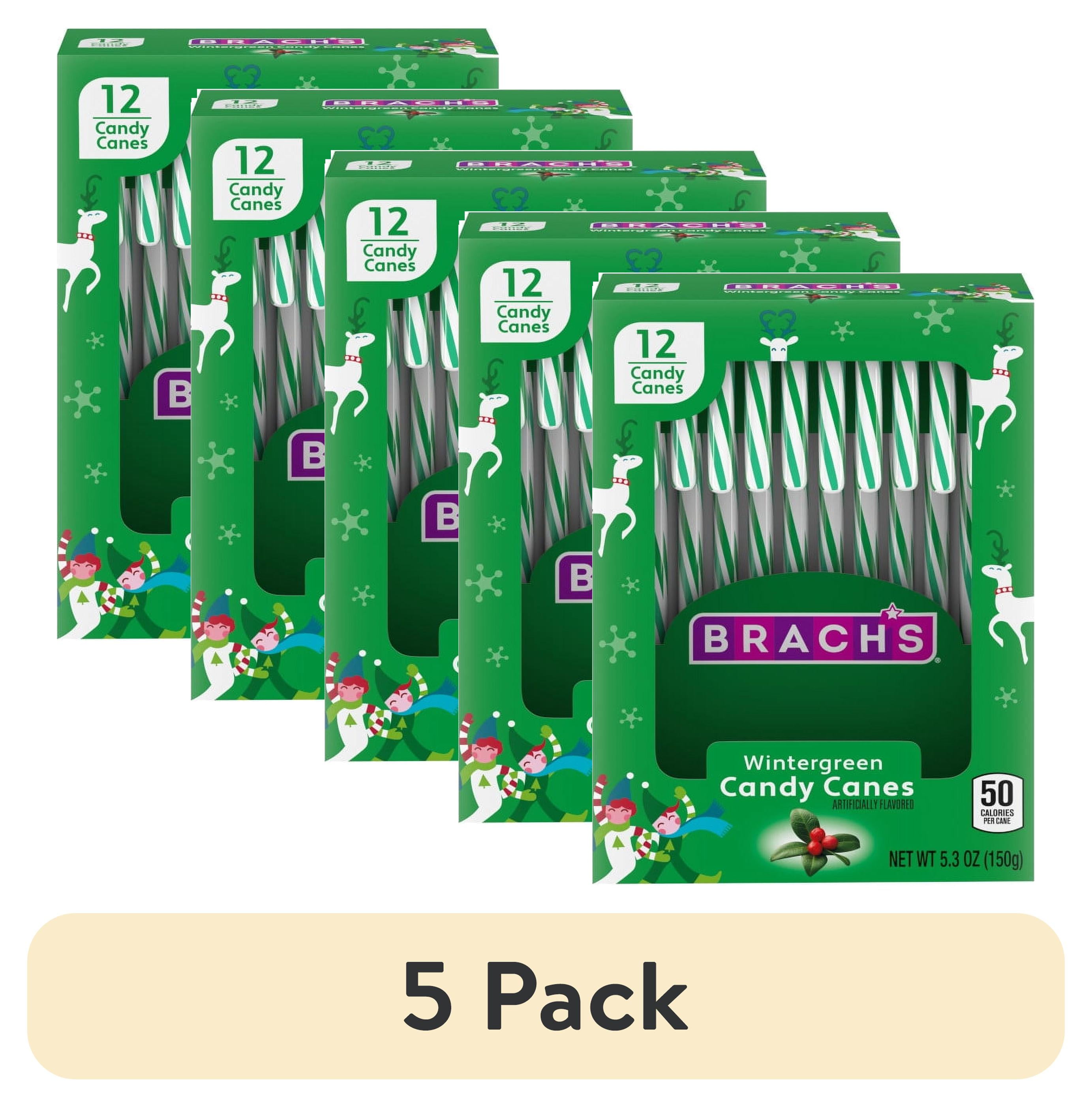 (5 pack) Brach's Wintergreen Candy Canes, Holiday Christmas Candy, 12 ...