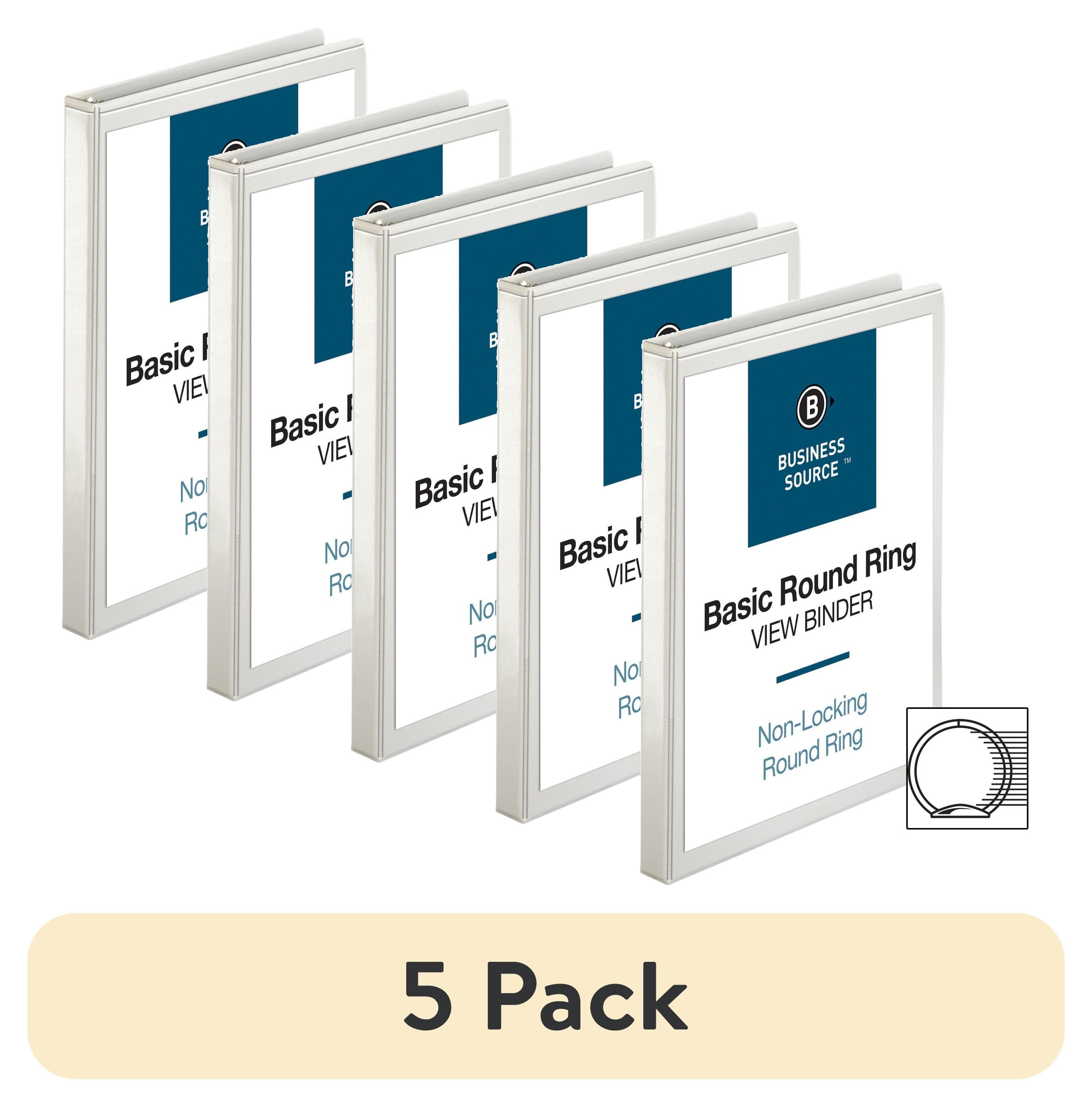 (5 pack) Business Source View Binder w/ 2 Inside Pockets 1/2" Capacity ...