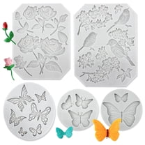 5 Pack Butterfly Rose Silicone Mold for Crafts - Multi-Use Fondant ...