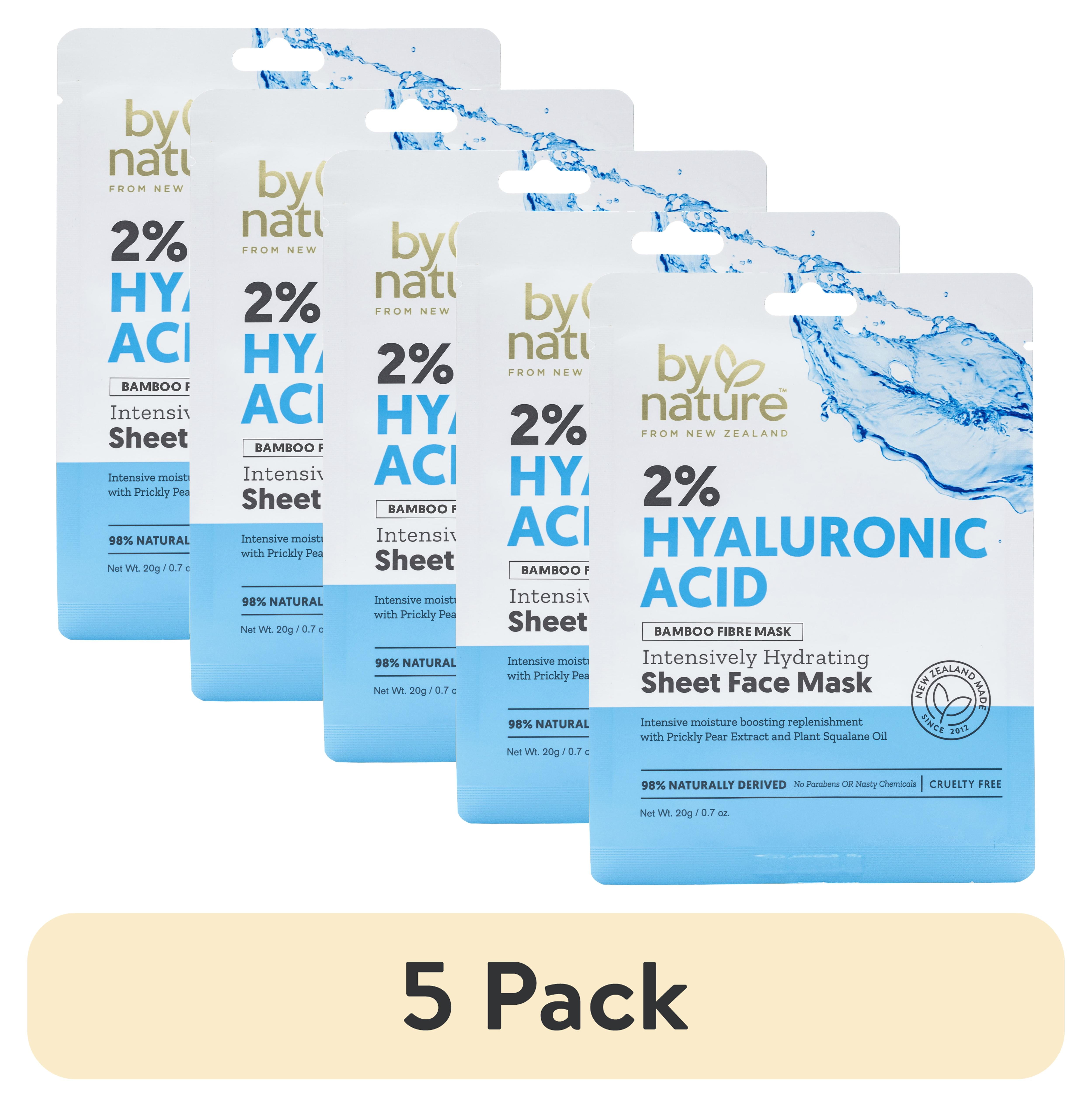 (5 pack) By Nature Skincare from New Zealand 2% Hyaluronic Acid Sheet ...