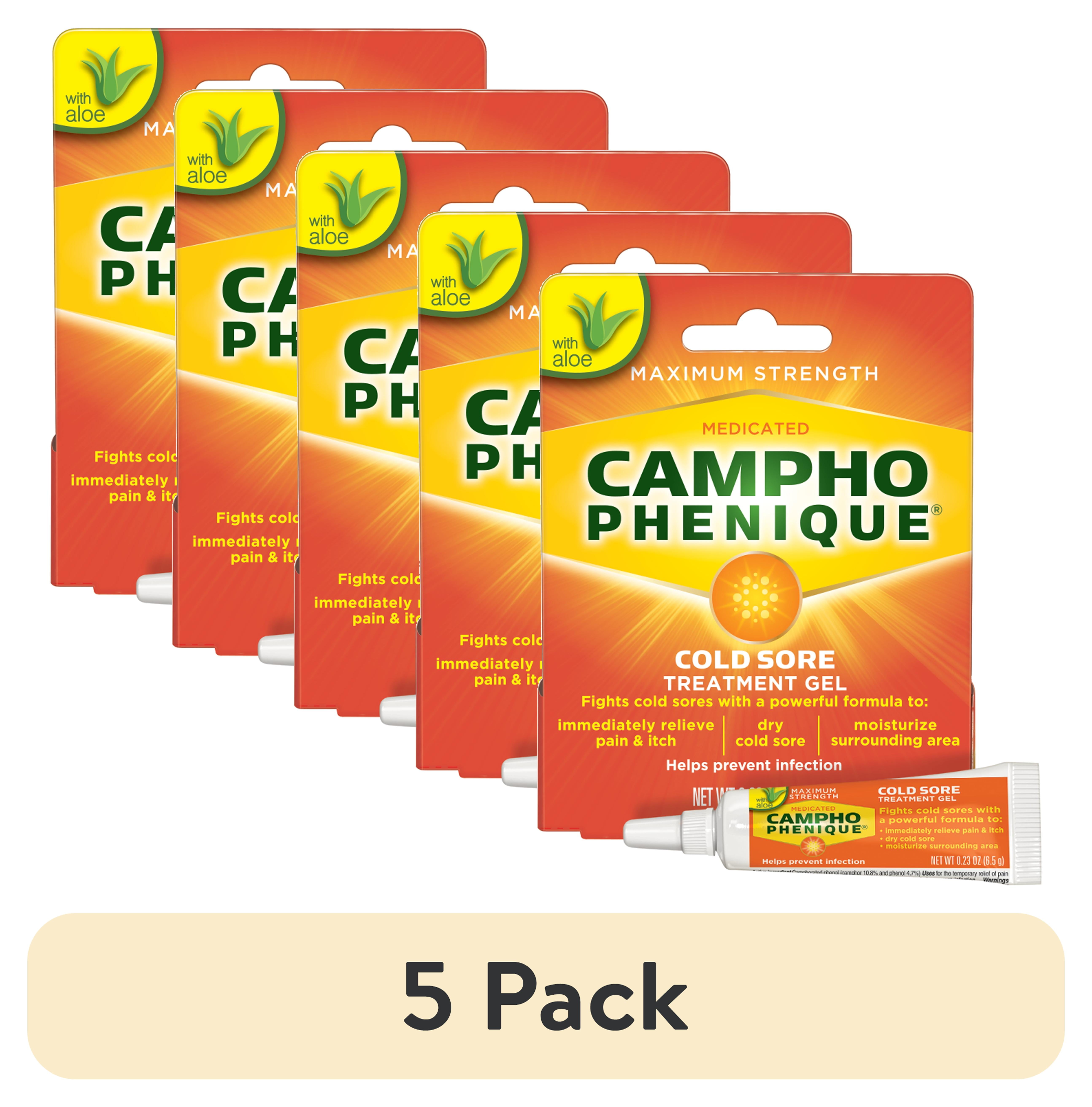 (5 pack) Campho Phenique Cold Sore and Fever Blister Treatment for Lips ...
