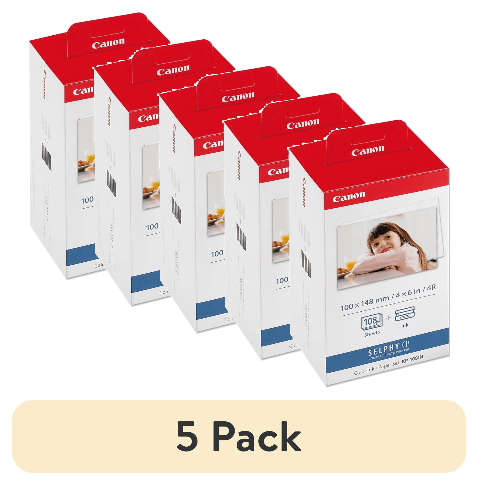 (5 pack) Canon KP-108IN Color Ink Paper includes 108 Ink Paper sheets ...