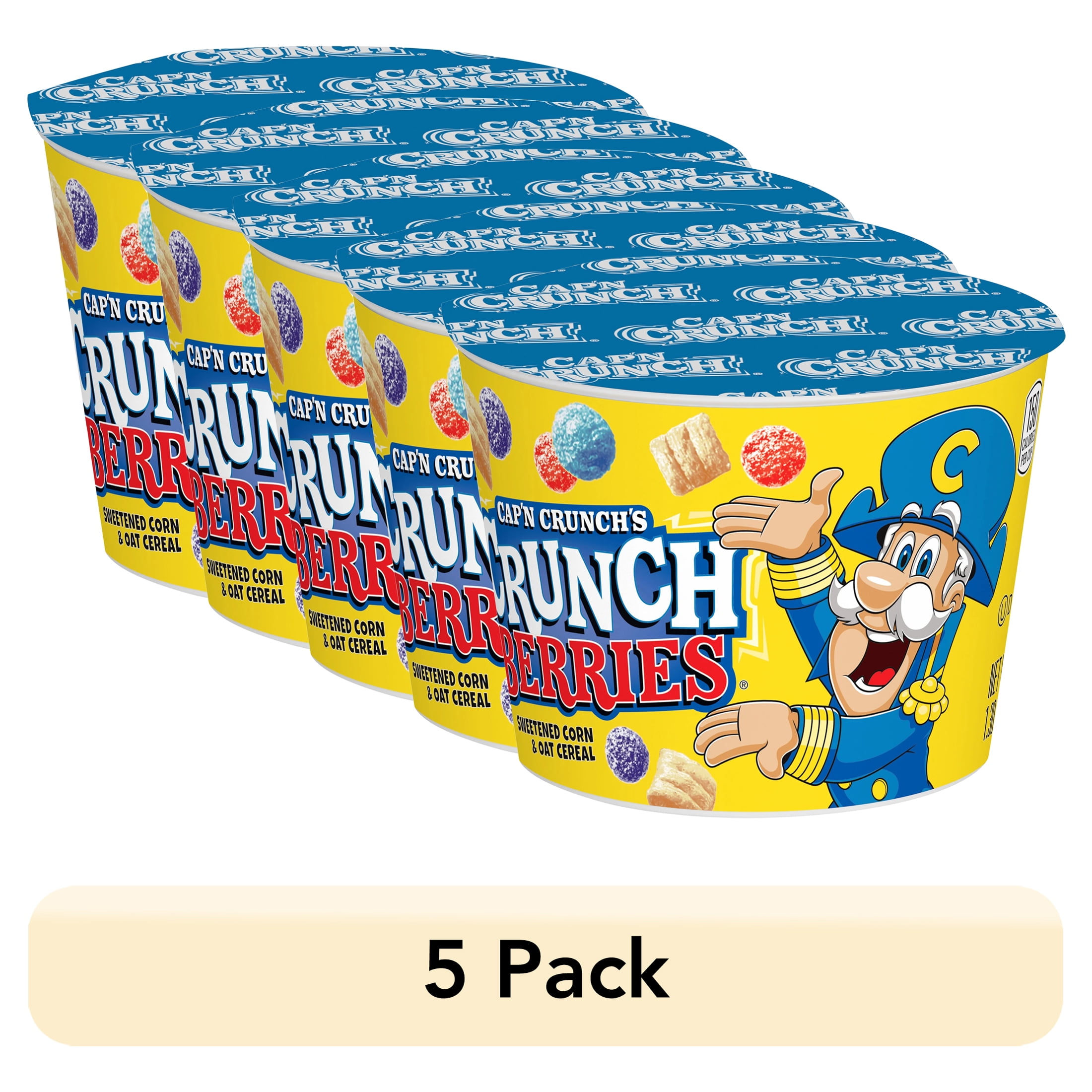 (5 pack) Cap'n Crunch Berries On the Go Cup 1.3OZ - Walmart.com