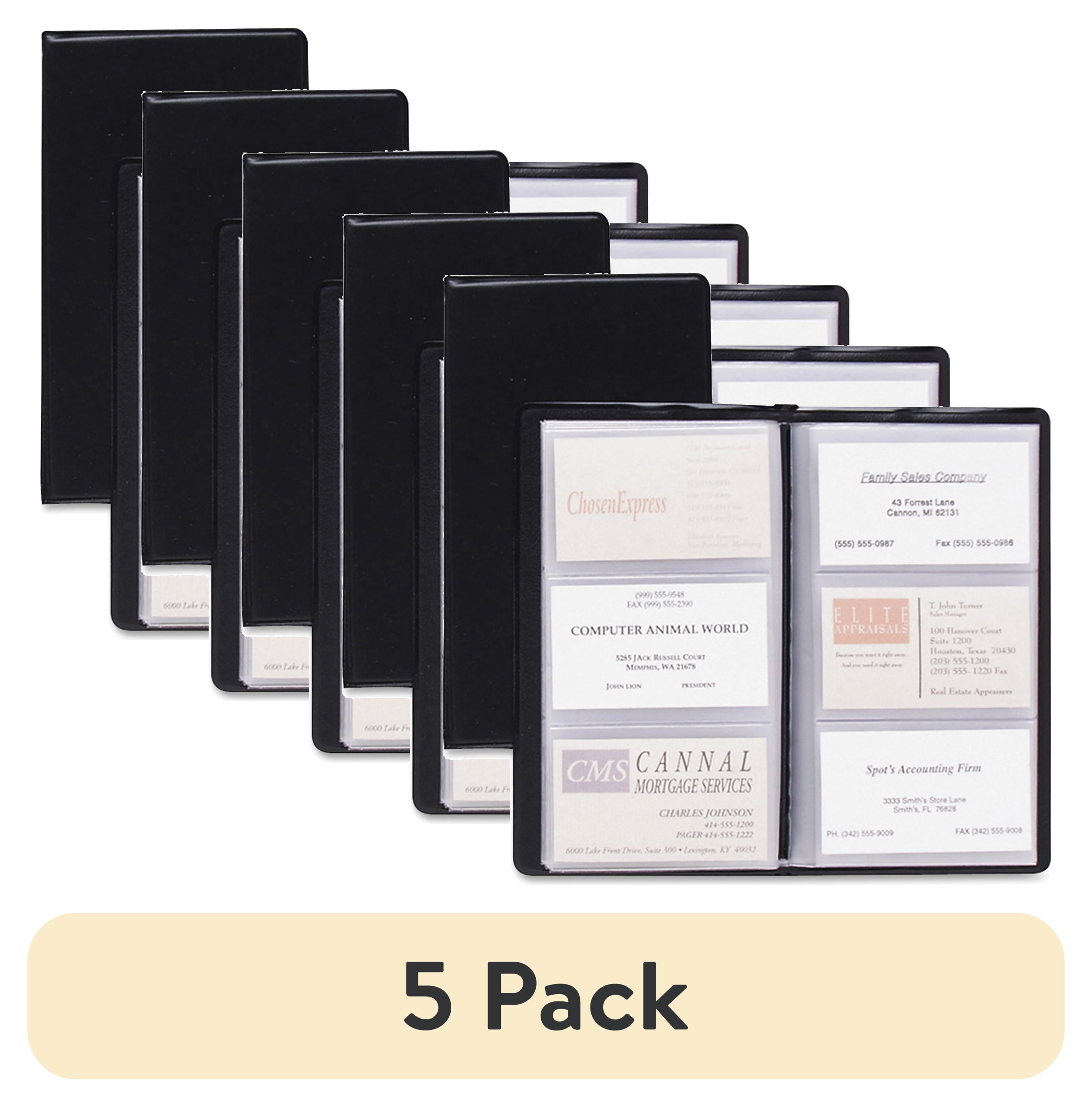 (5 pack) Cardinal Business Card File, Black, 72 Slots - Walmart.com
