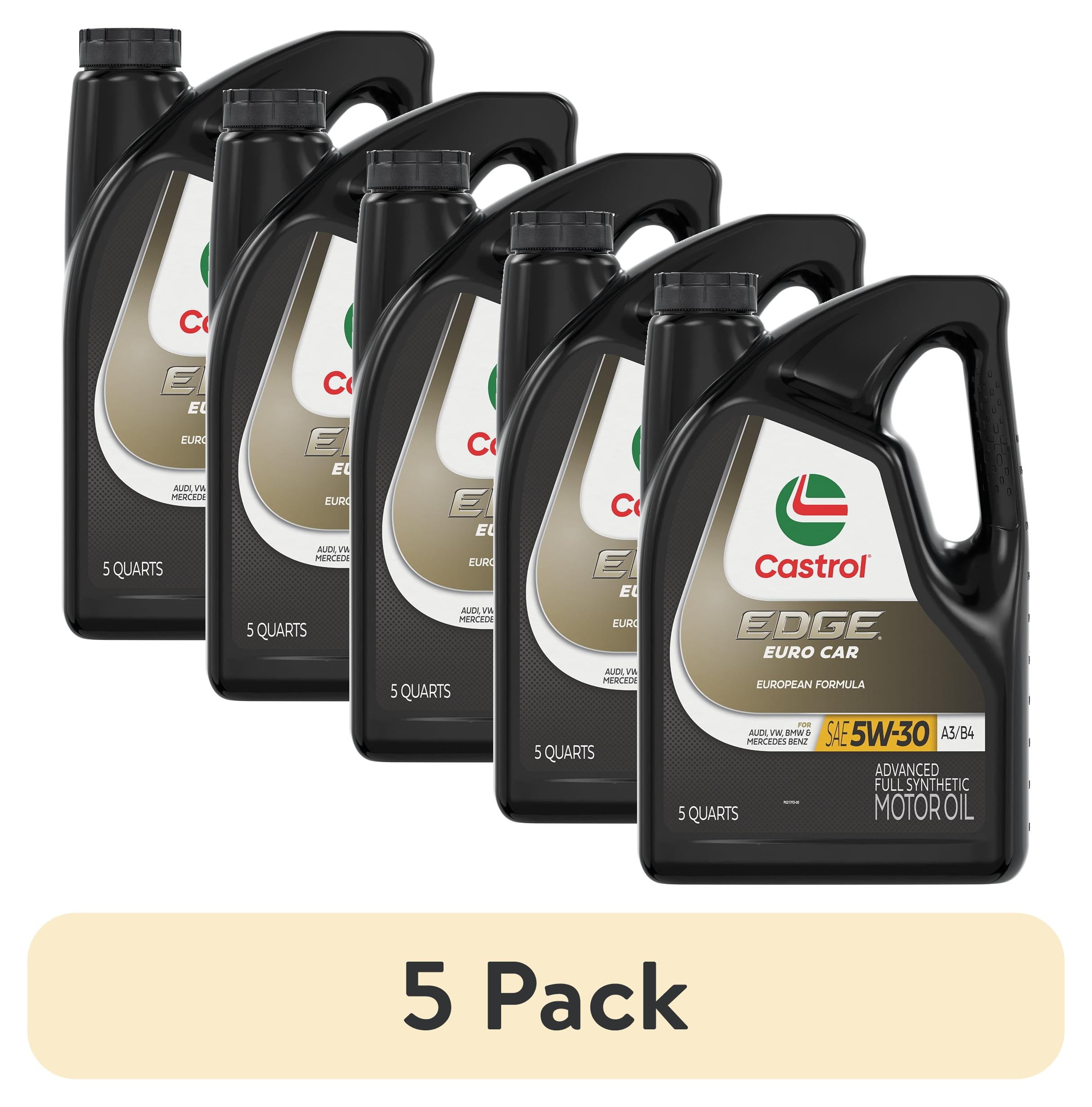 (5 pack) Castrol EDGE Euro 5W-30 A3/B4 European Advanced Full Synthetic ...