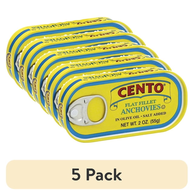 (5 pack) Cento Anchovies Flat Fillets in Olive Oil - Walmart.com