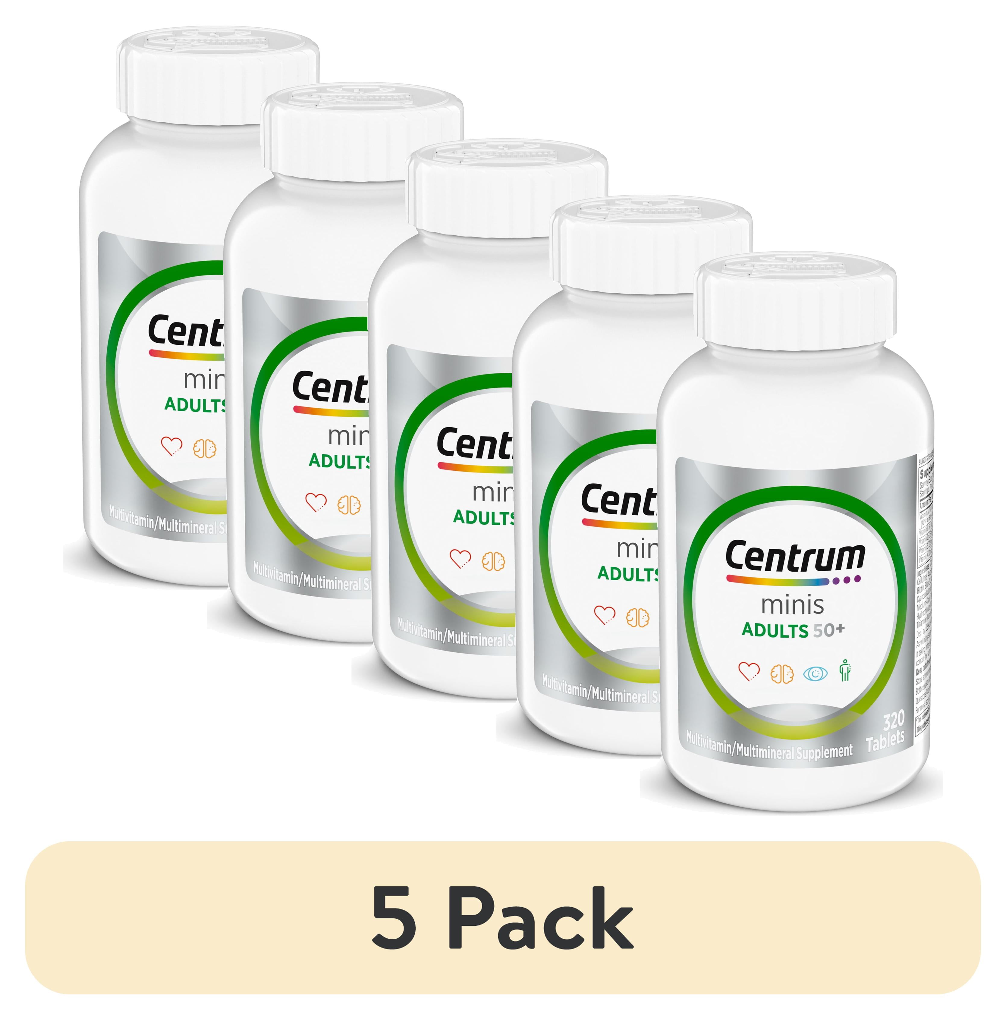 (5 pack) Centrum Minis Silver Multivitamin for Adults 50 Plus, Supports ...