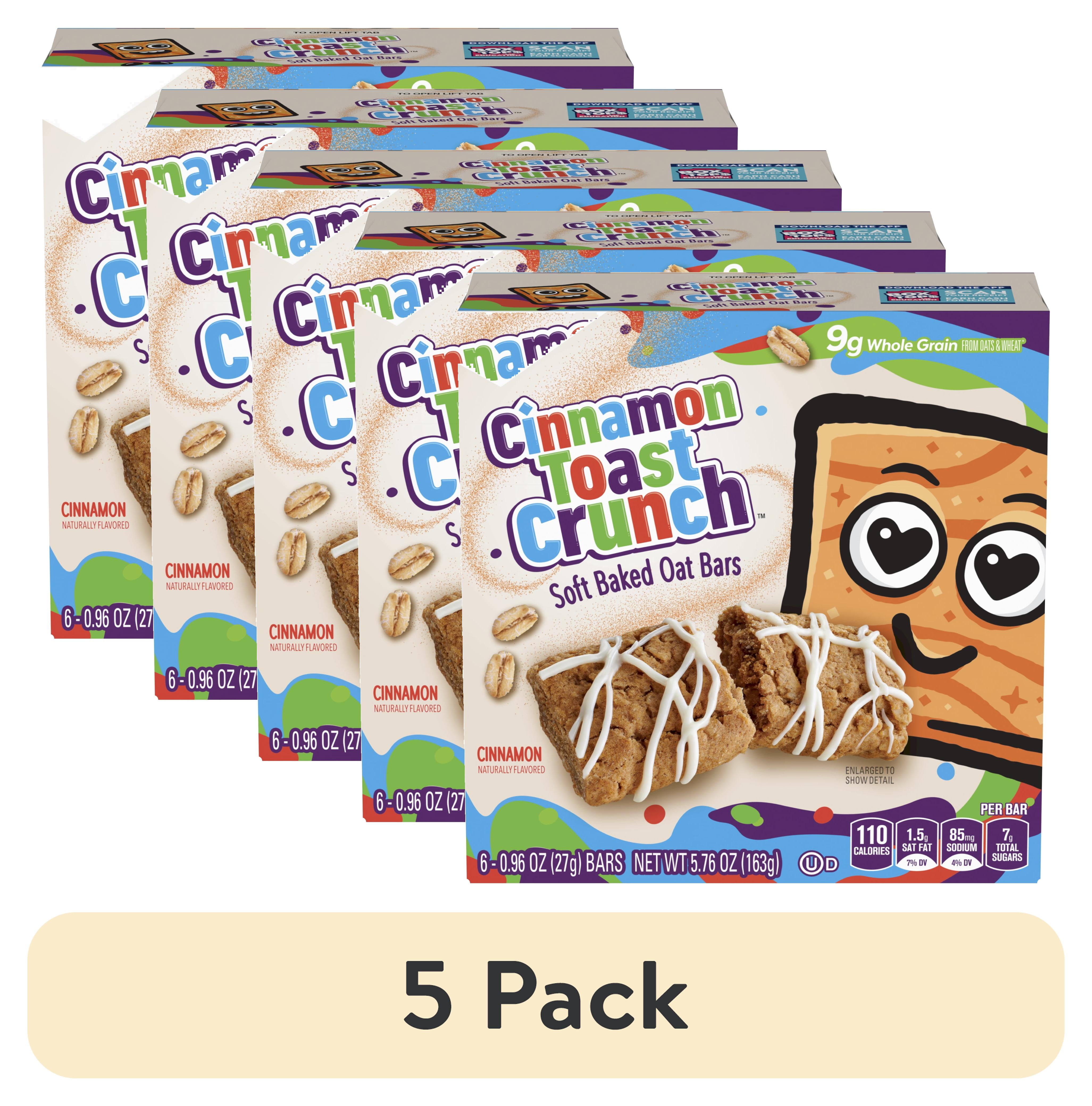 (5 pack) Cinnamon Toast Crunch Soft Baked Oat Bars, Snack Bars, 6 Ct, 5.76 oz - Walmart.com